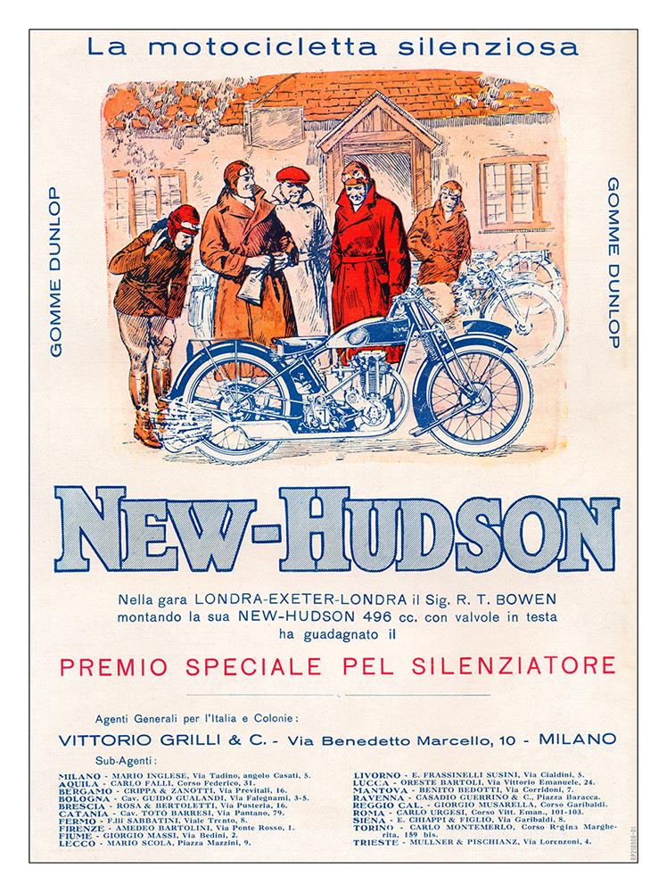 New Hudson Motorcycle Advert Italy 1930 : Art Print £7.99 / Framed ...
