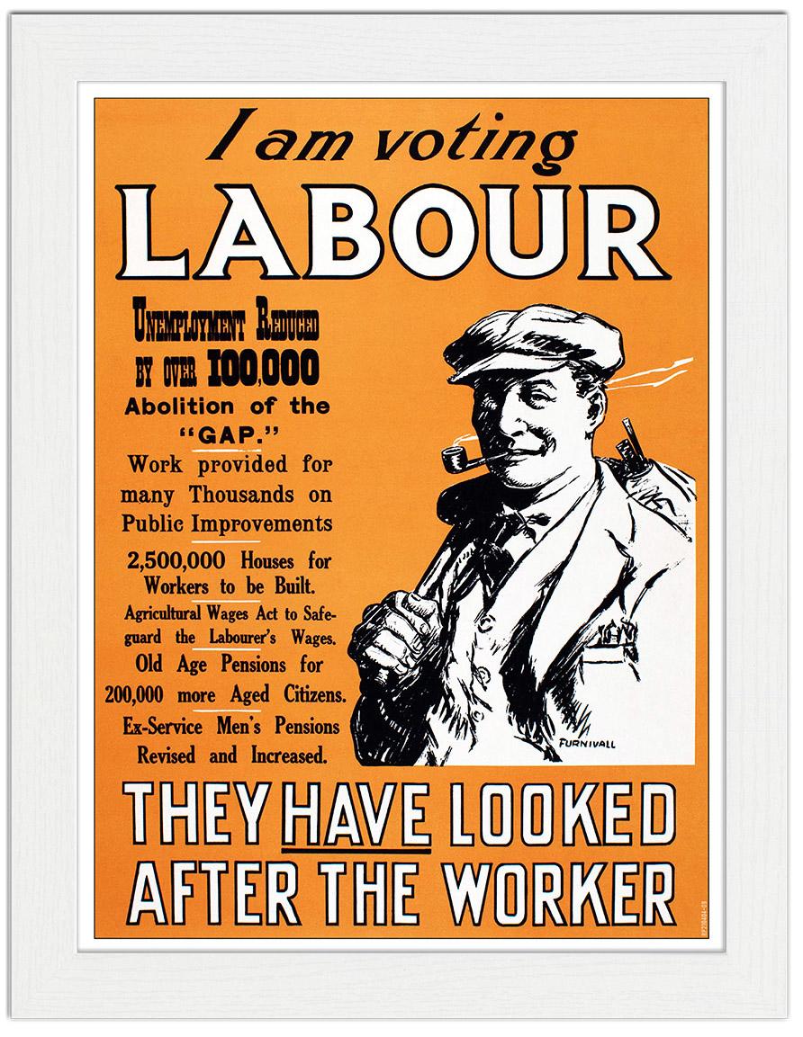 I Am Voting Labour Political Poster : Art Print £7.99 / Framed Print £ ...
