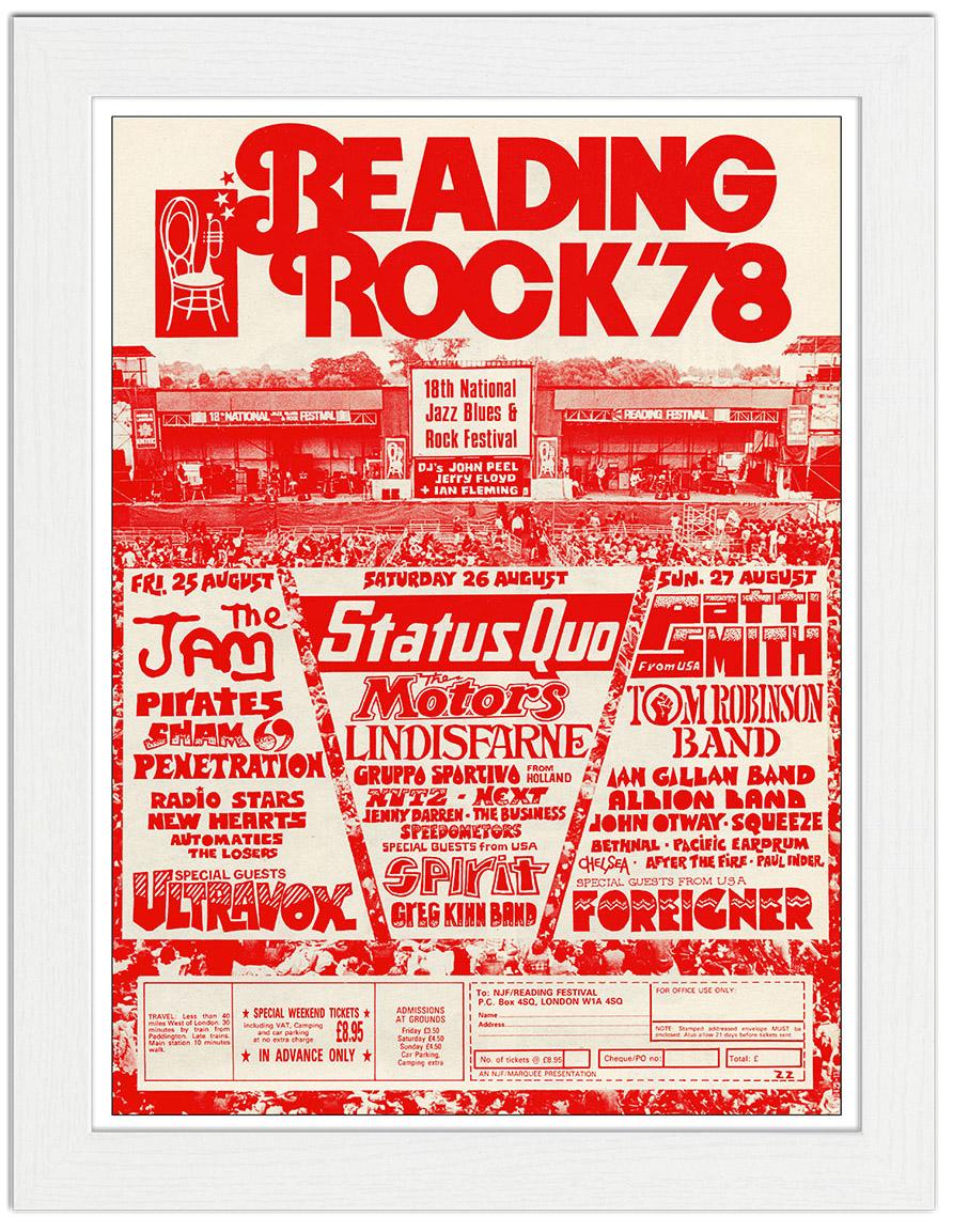 Reading Rock Festival 1978 : Art Print £7.99 / Framed Print £22.99 / T ...