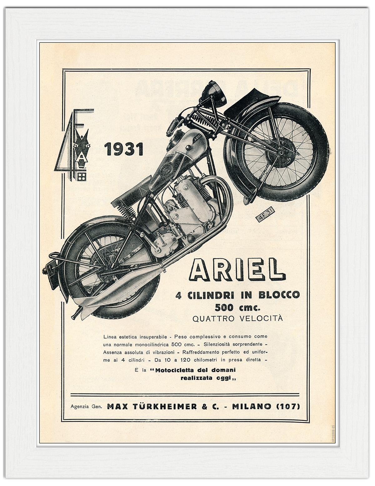 Frera Motorcycle Advert Italy 1931 : Art Print £7.99 / Framed Print £22 ...