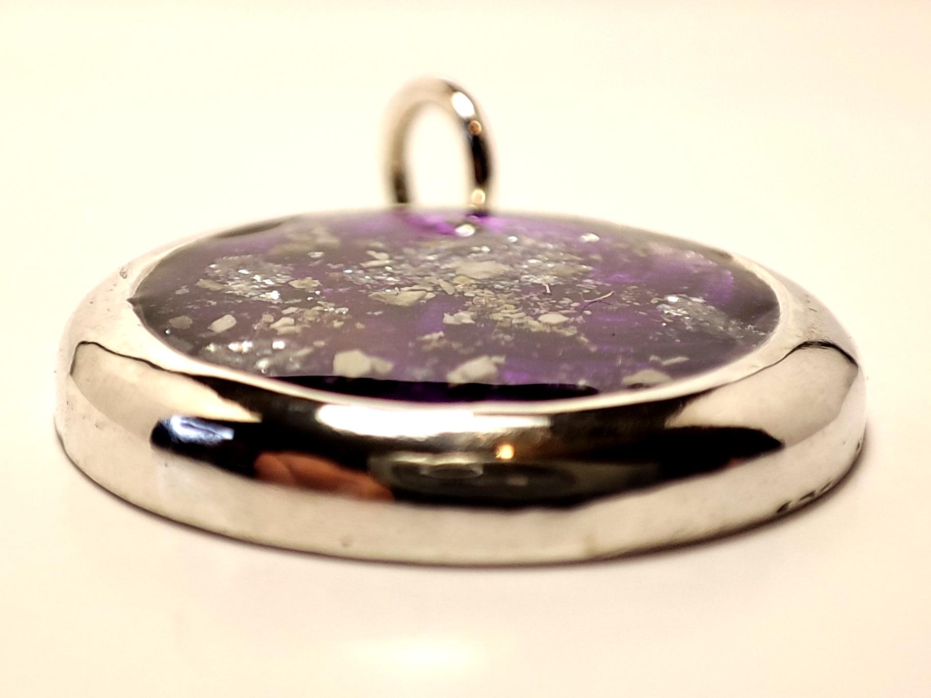 Sterling Silver Circular Memorial Pendant