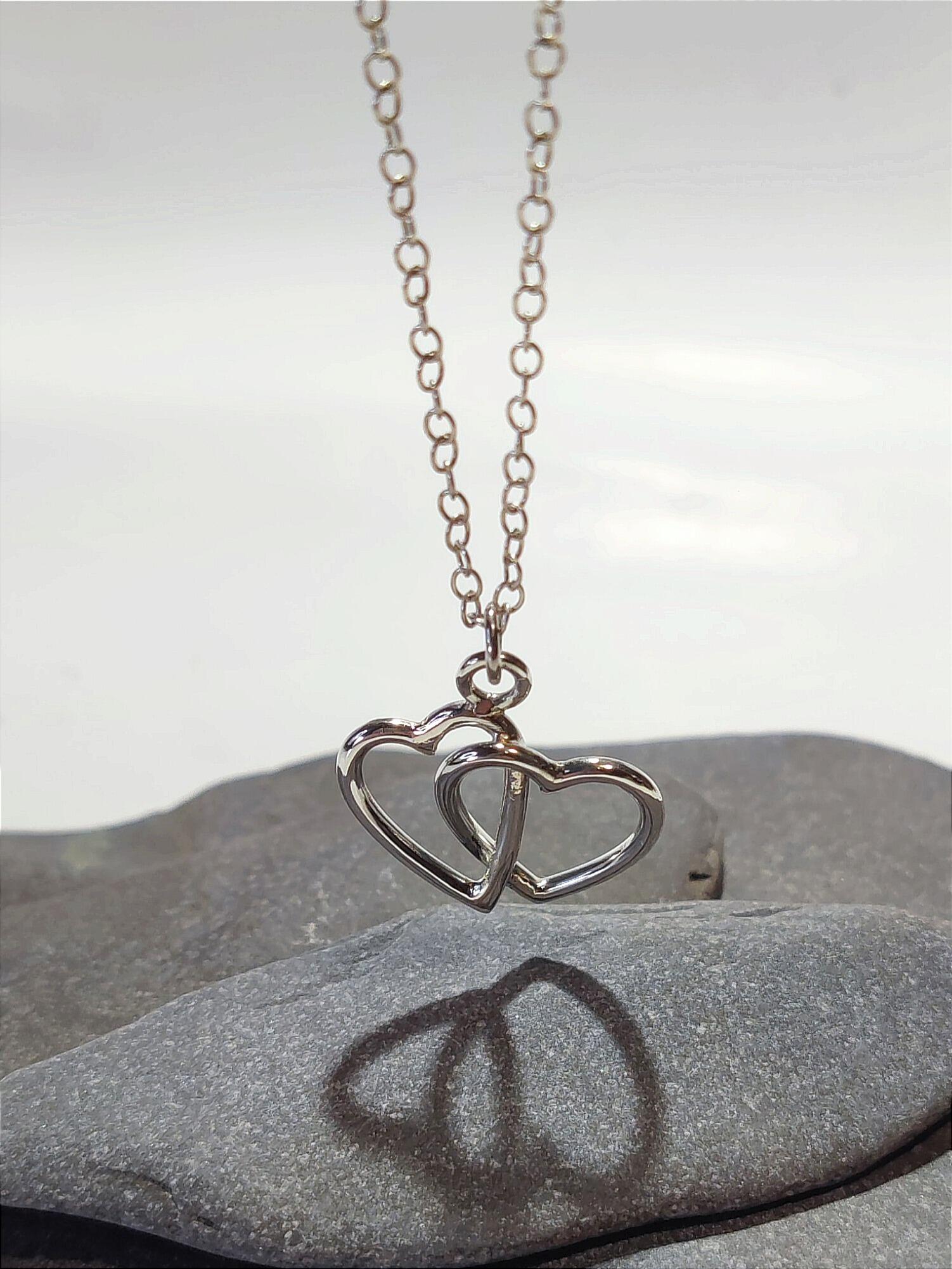 Sterling Silver Double Heart Pendant