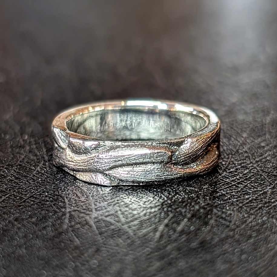 Roots textured Ring, handmade with recycled sterling silver