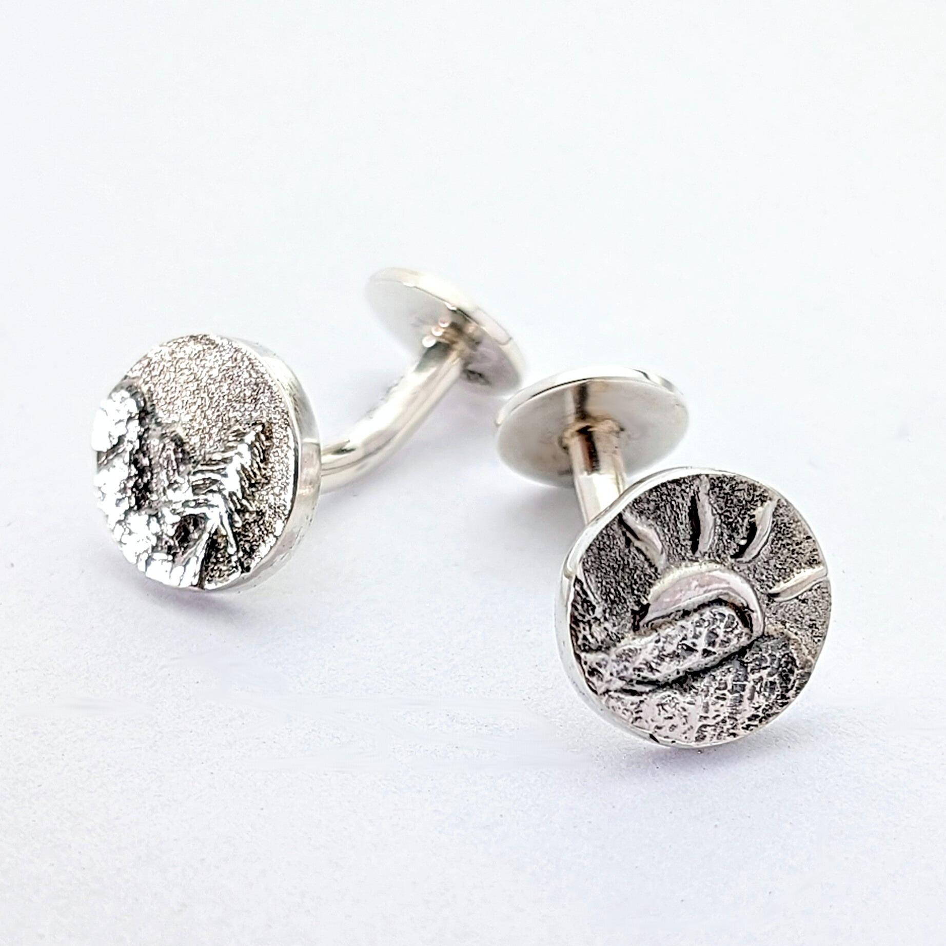 Handmade Recycled Sterling Silver Cufflinks with Engraved Scottish ...