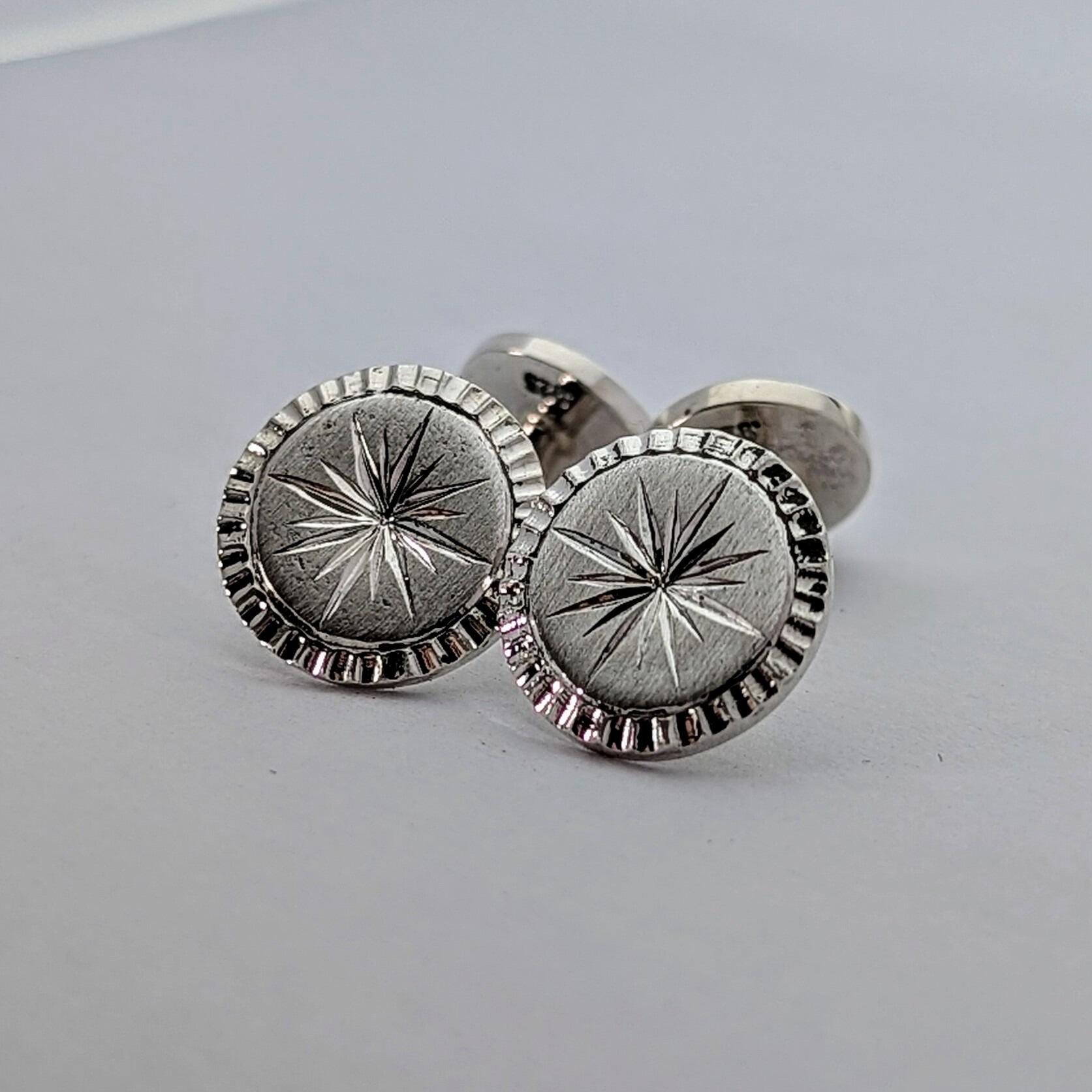 Recycled Sterling Silver Star Cufflinks, with brush finish, handmade in ...