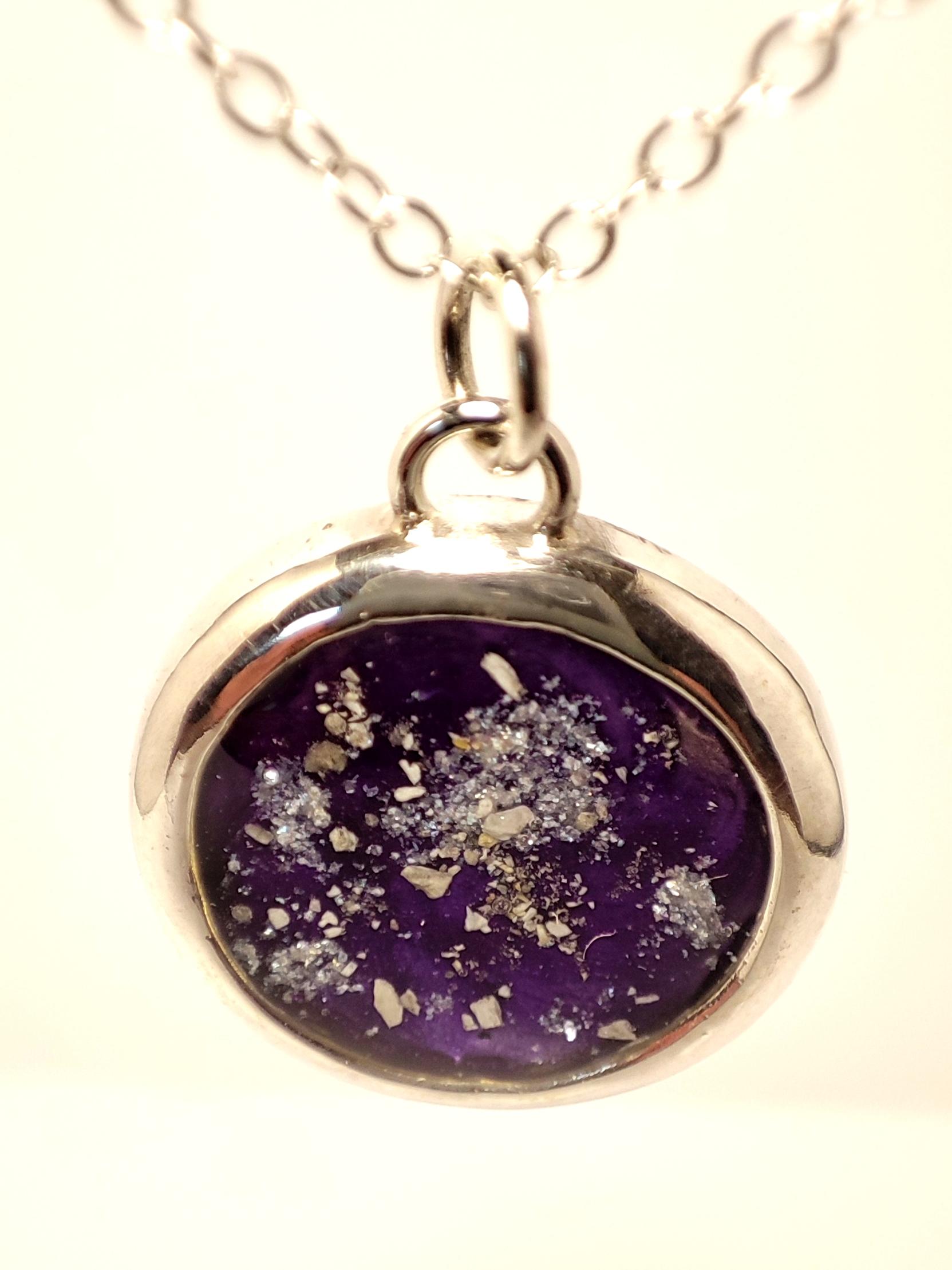 Sterling Silver Circular Memorial Pendant