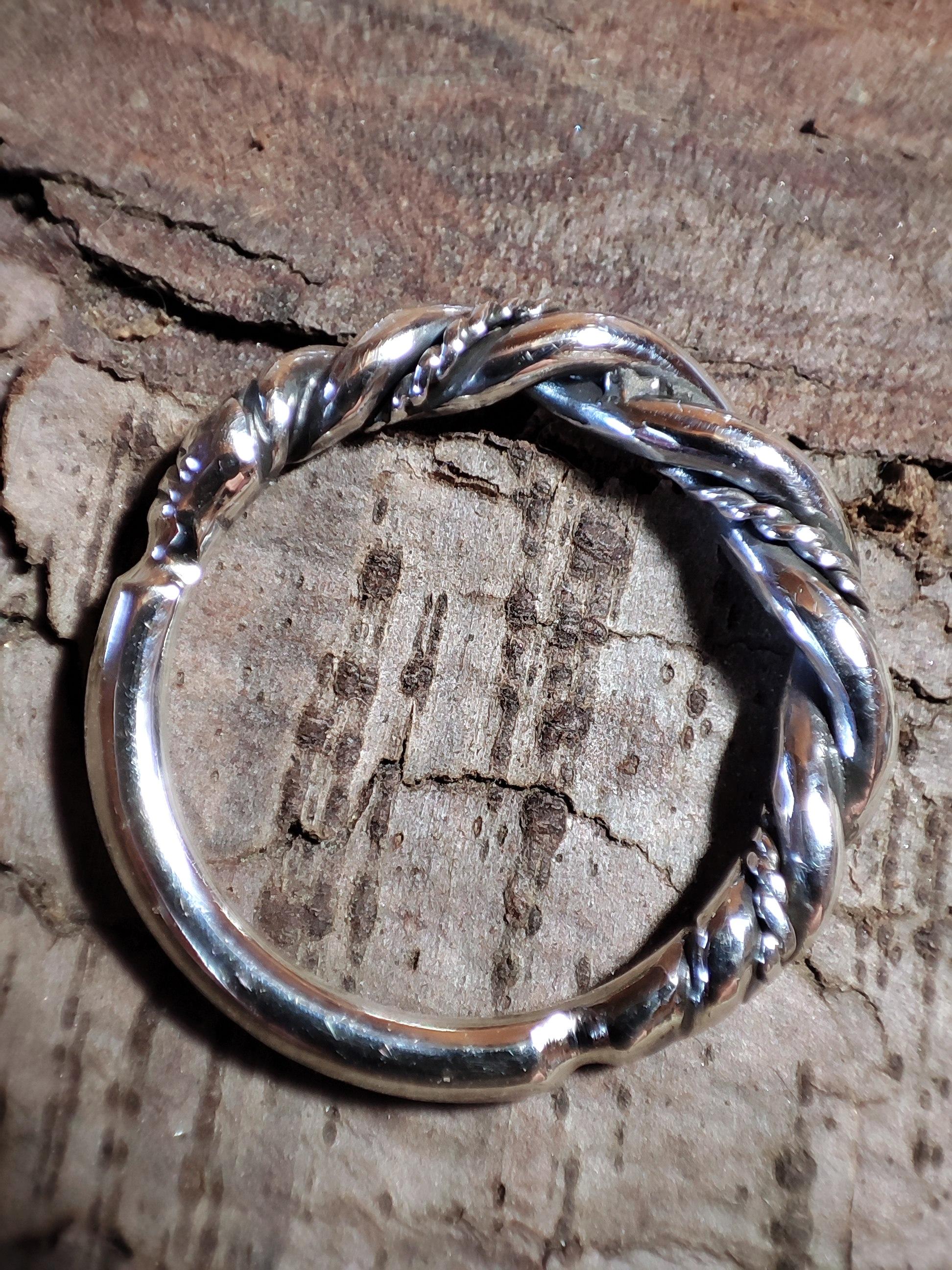 Sterling Silver Twisted Viking Ring