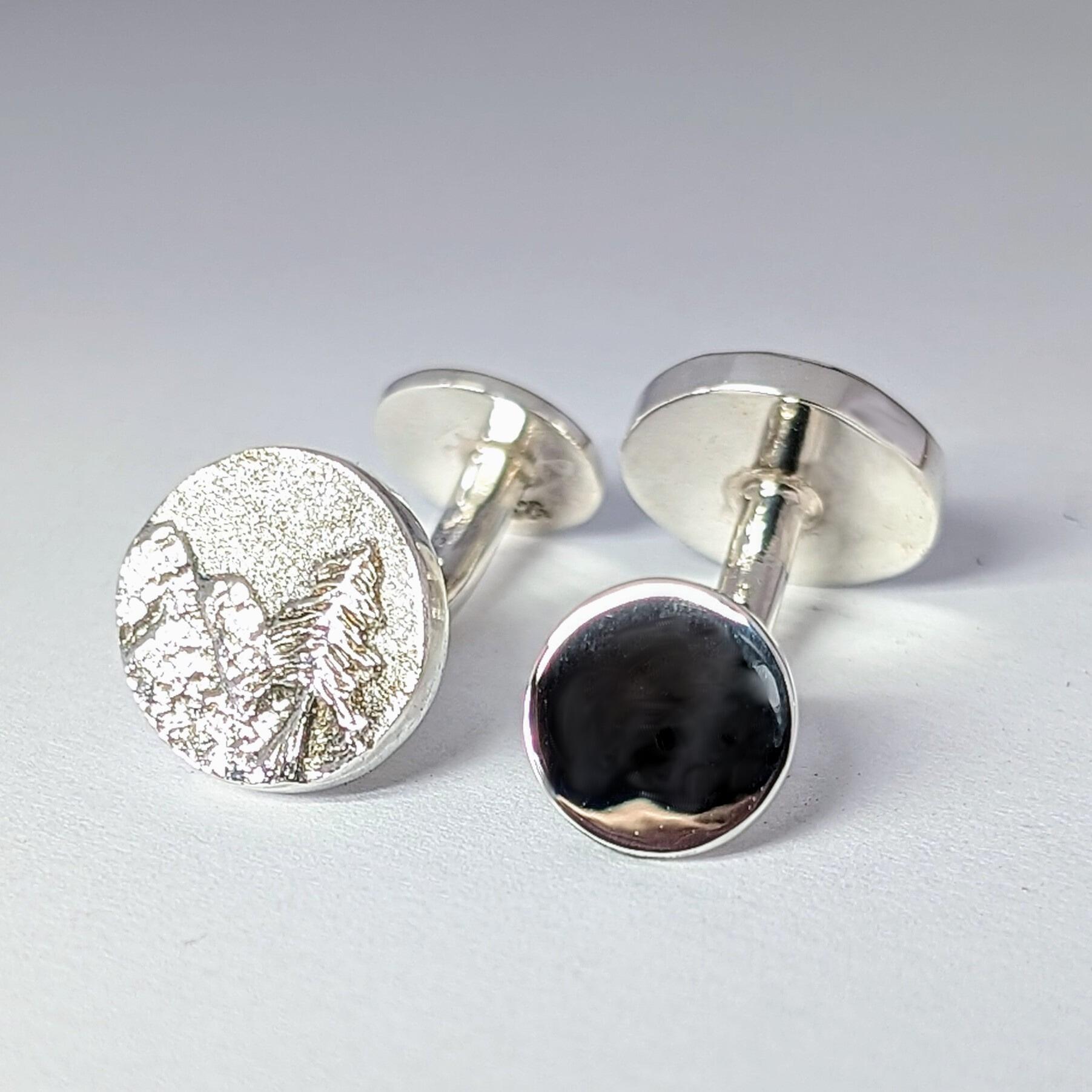 Handmade Recycled Sterling Silver Cufflinks with Engraved Scottish ...