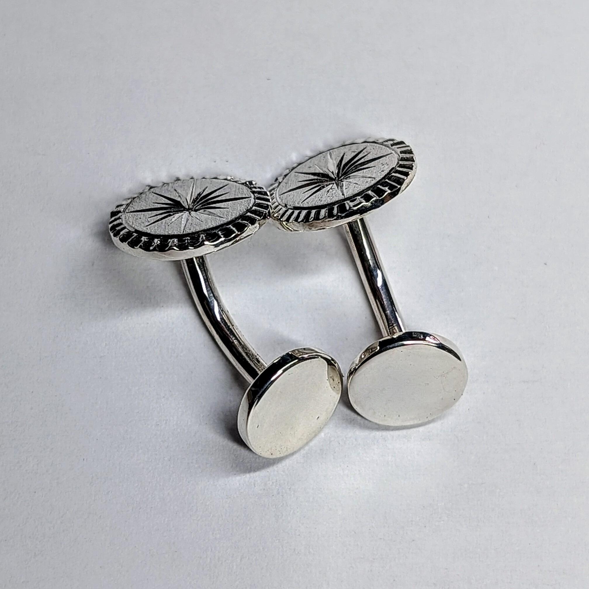 Recycled Sterling Silver Star Cufflinks, with brush finish, handmade in ...