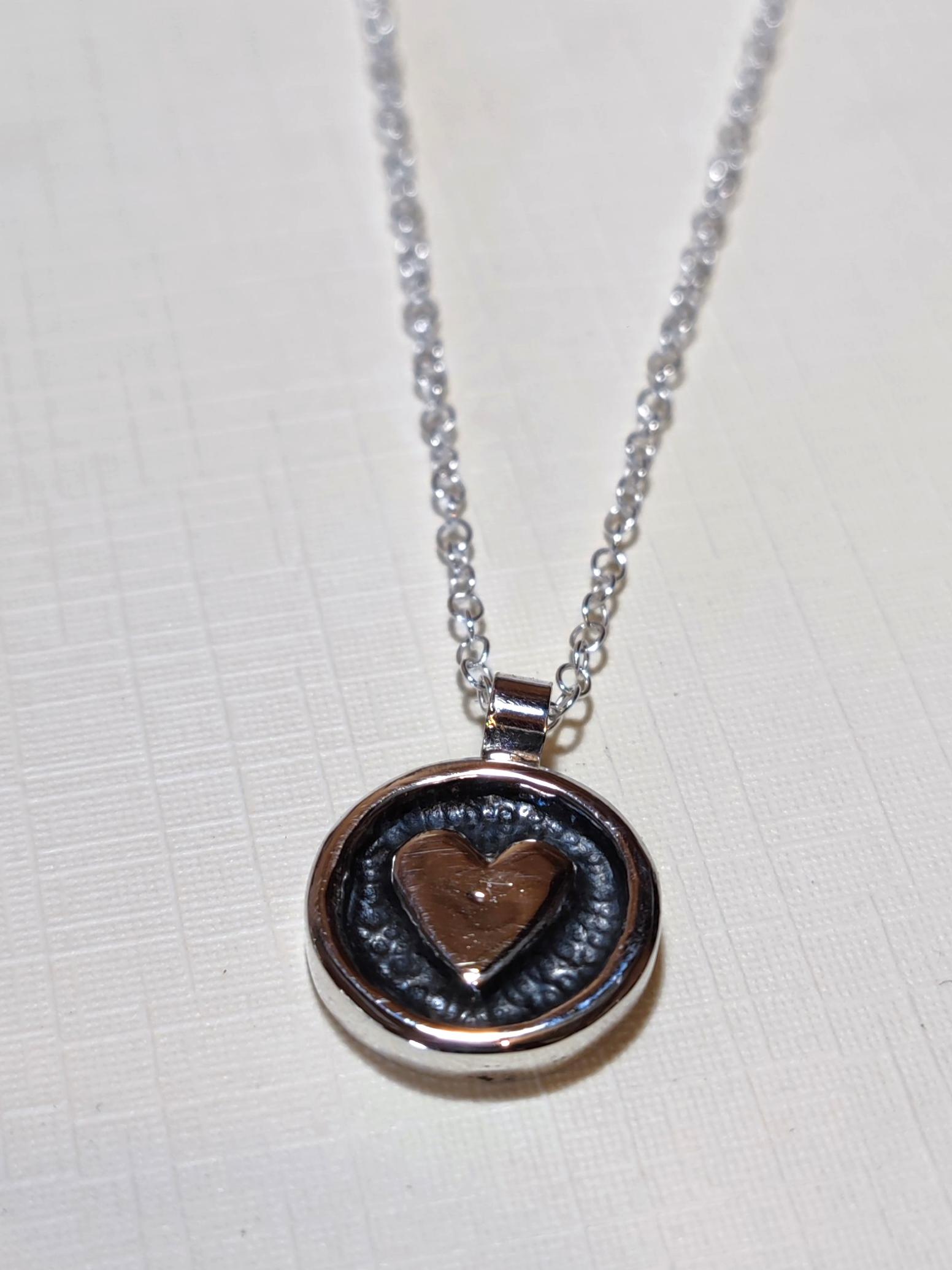 Sterling Silver Chunky Heart Pendant