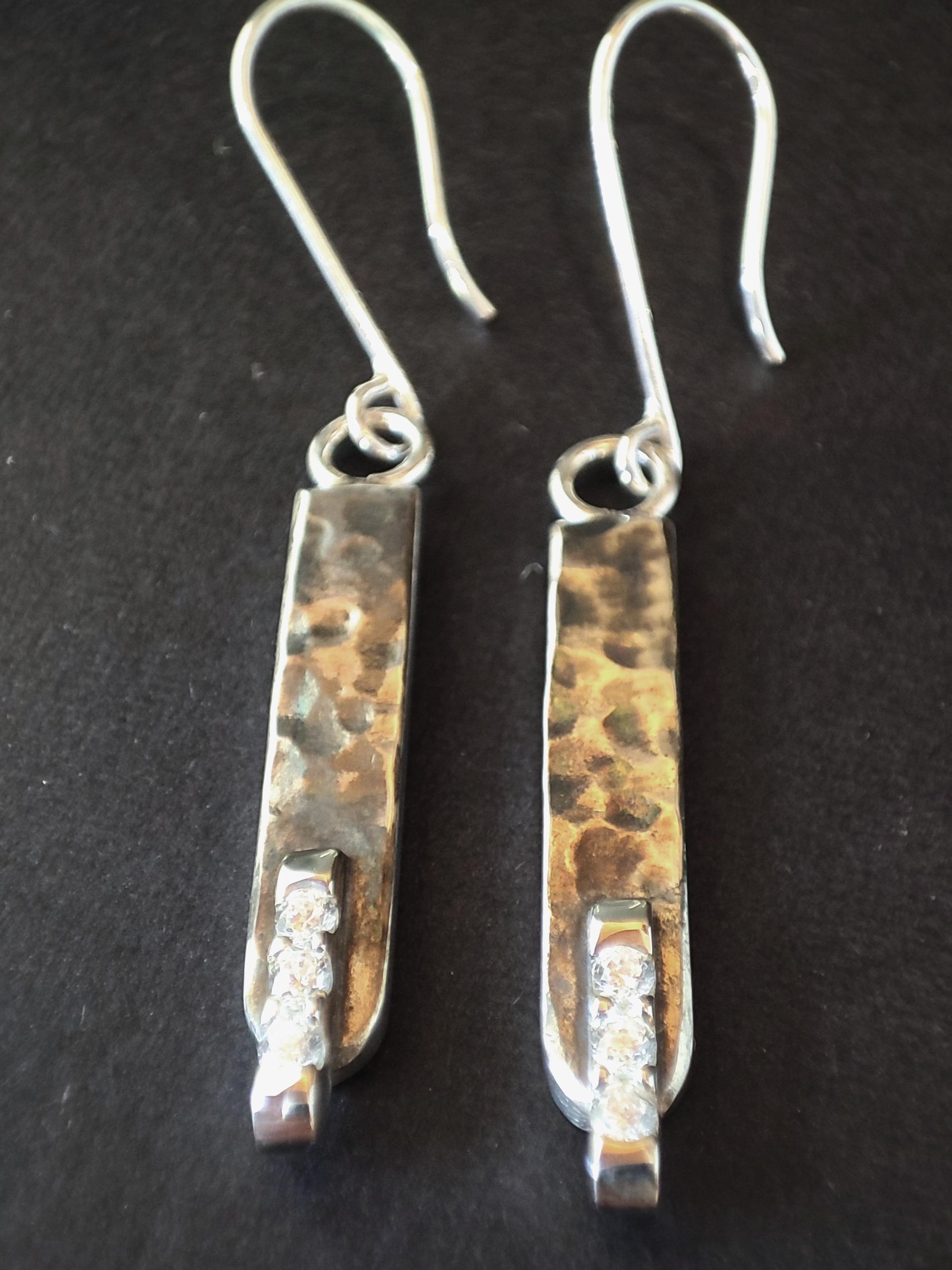 Sterling Silver Pulse Drop Earrings