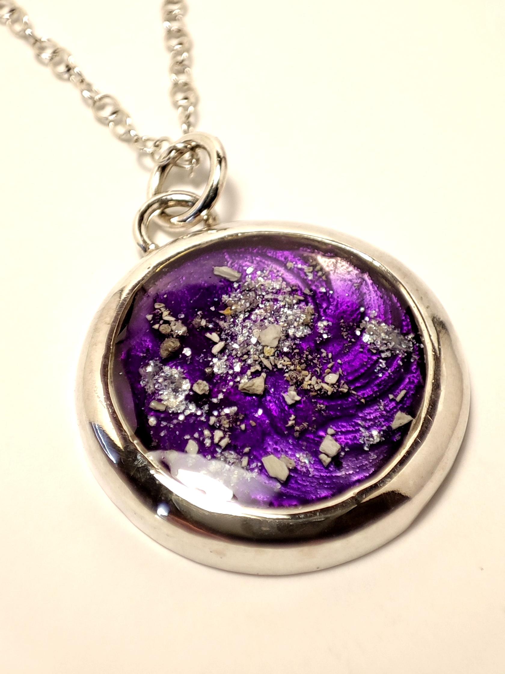 Sterling Silver Circular Memorial Pendant