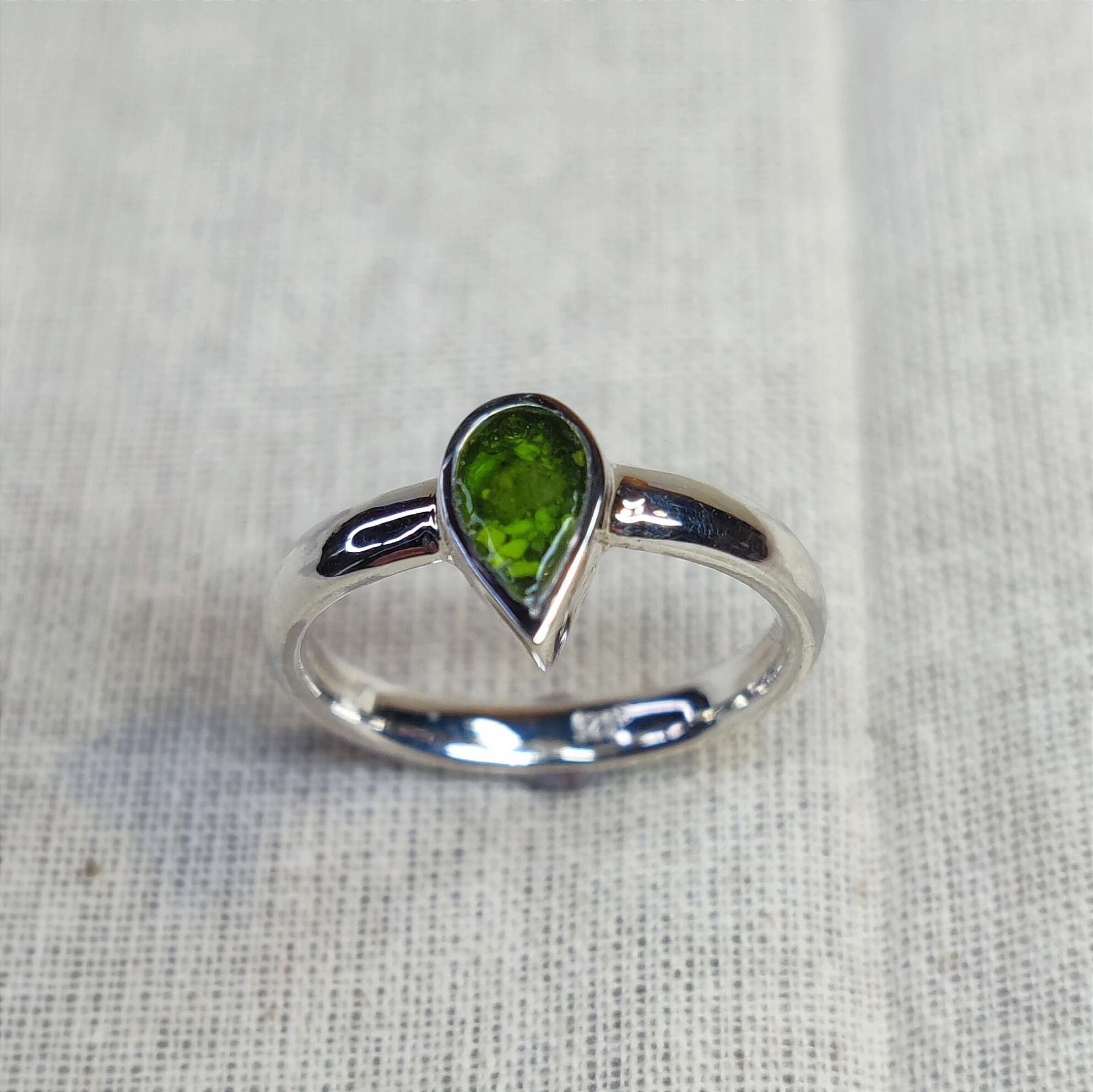 Sterling Silver Memorial Teardrop Ring