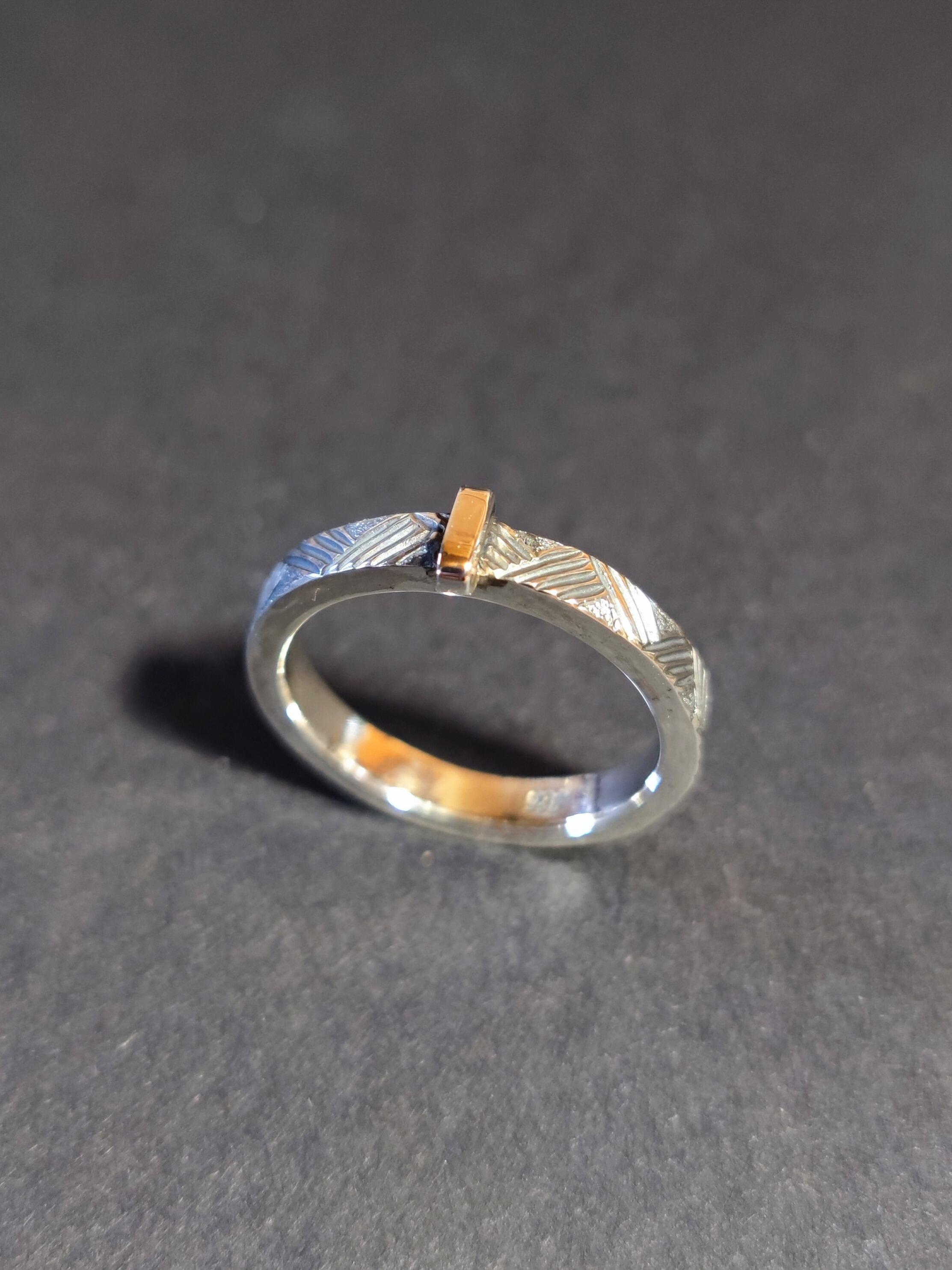 Narrow Band Plaid Texture Sterling Silver Outlander Inspired Ring ...