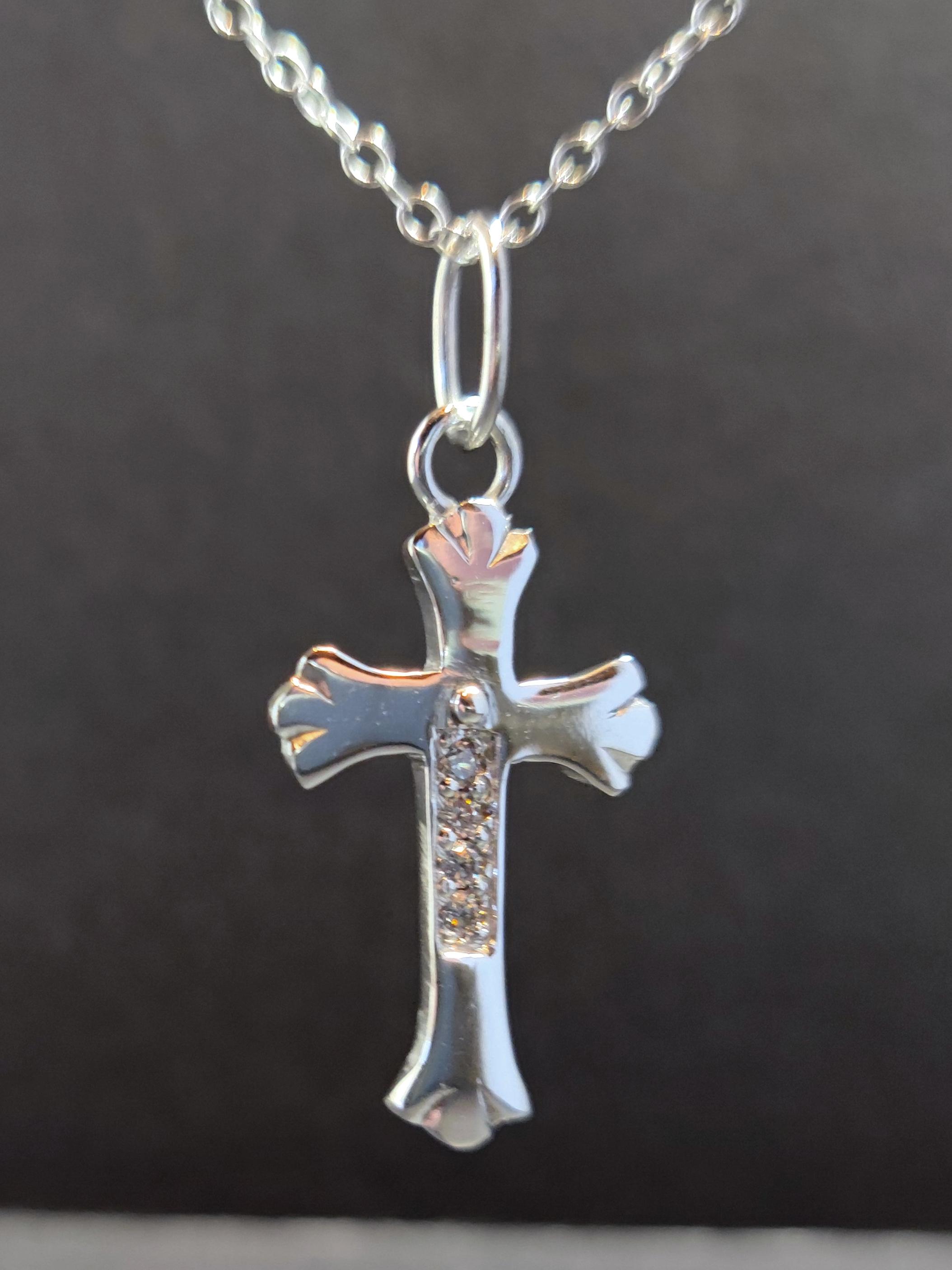 Sterling Silver Pavé Set Cross