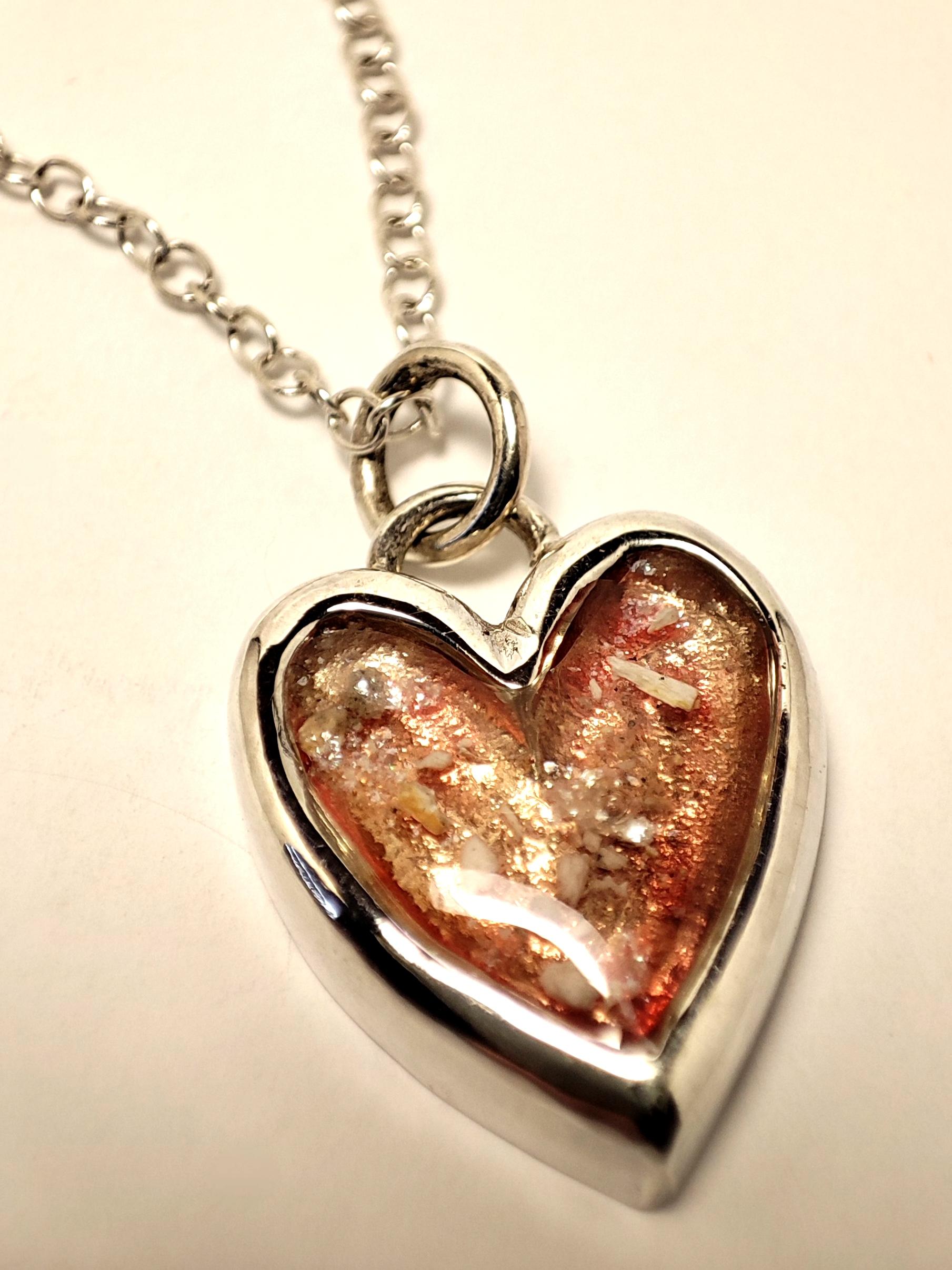 Sterling Silver Heart Memorial Pendant