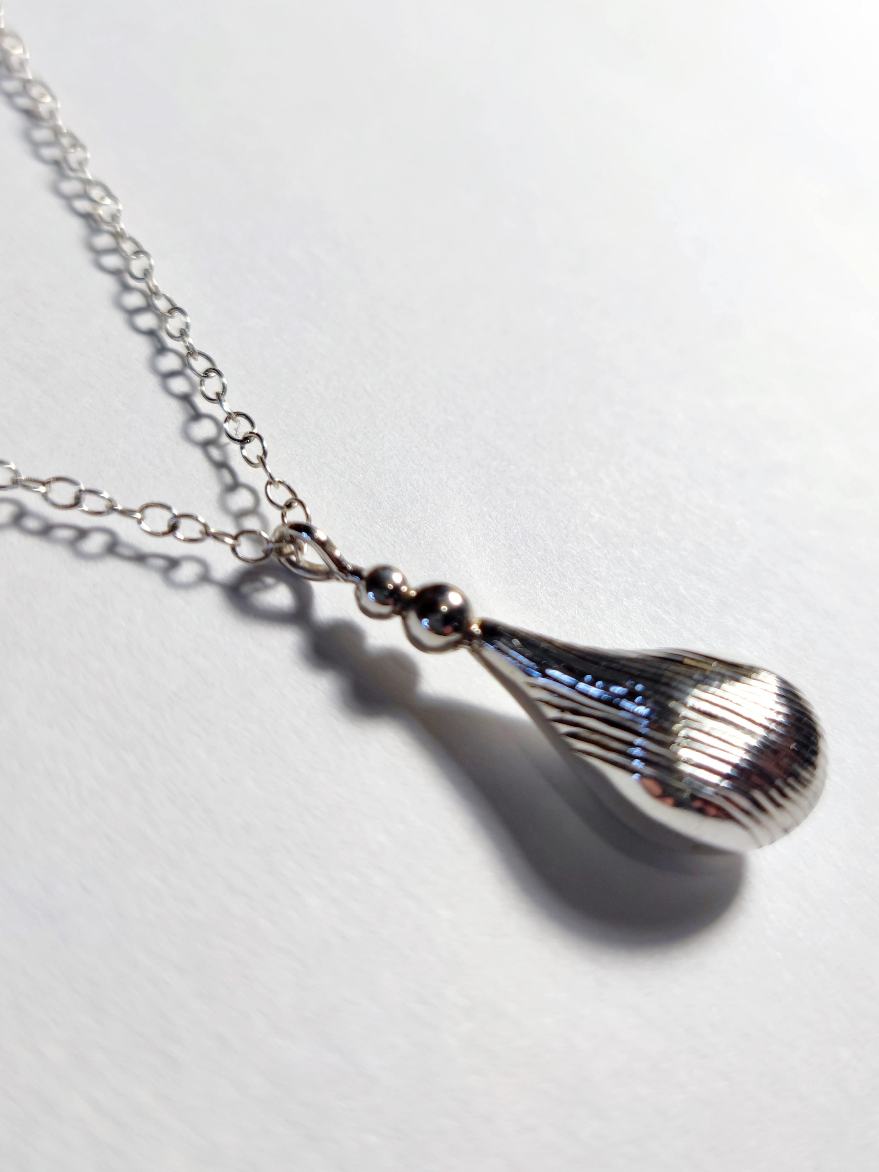 Water Droplet Pendant, Heavy Sterling Silver Pendant, hand engraved ...