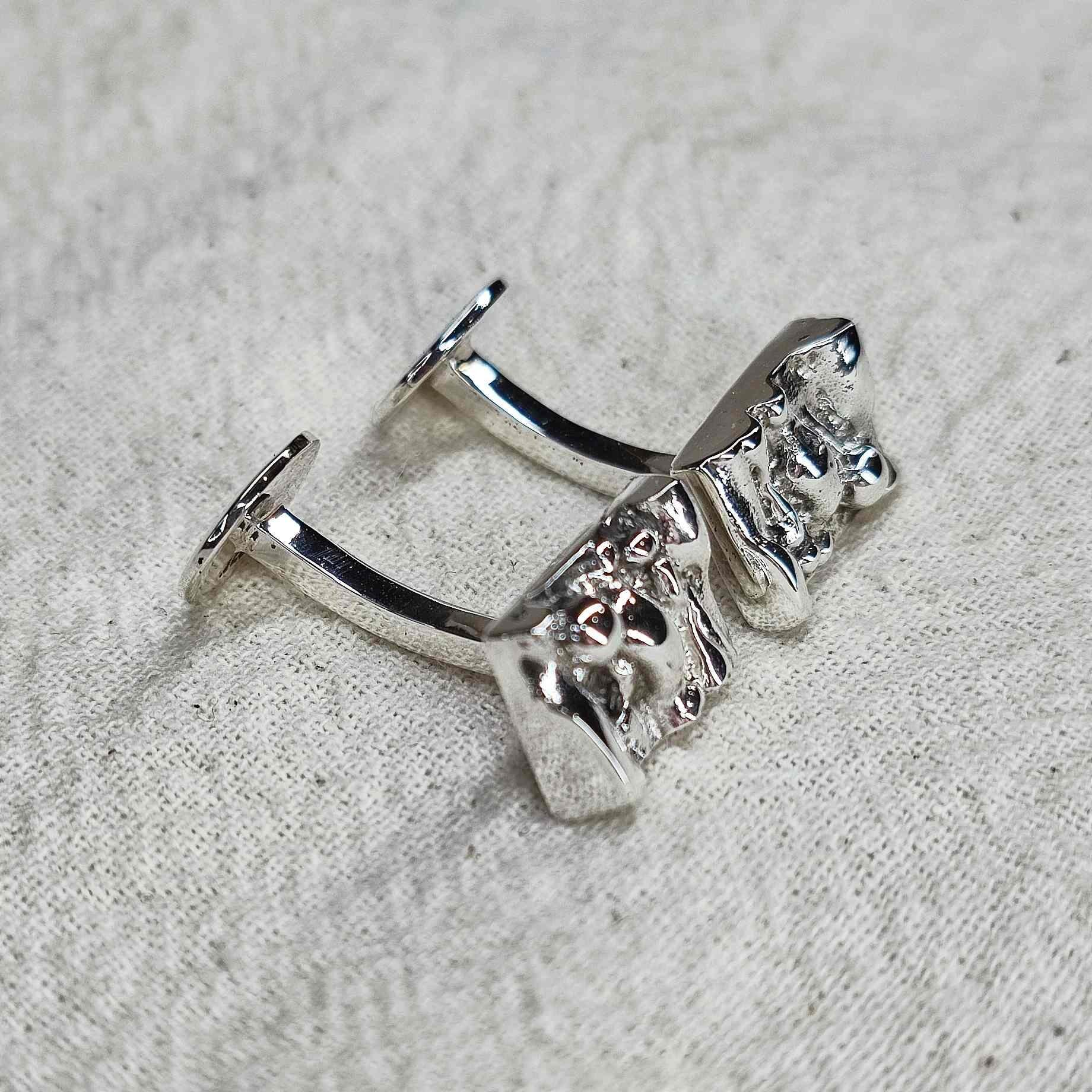 Recycled Sterling Silver Molten Cufflinks, handmade in Scotland