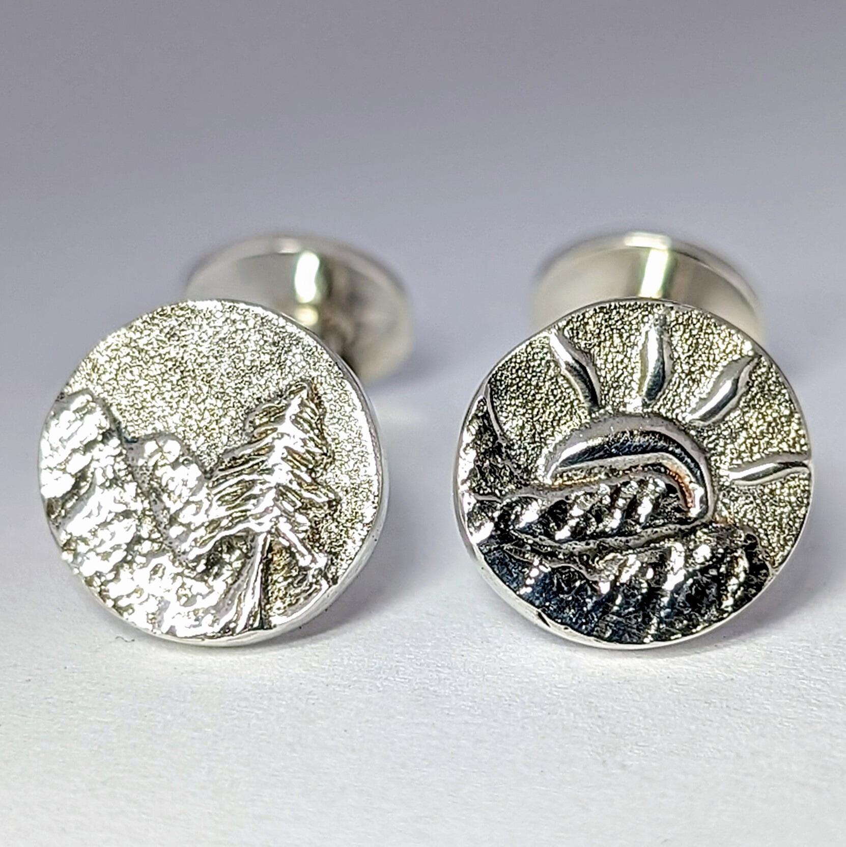Handmade Recycled Sterling Silver Cufflinks with Engraved Scottish ...