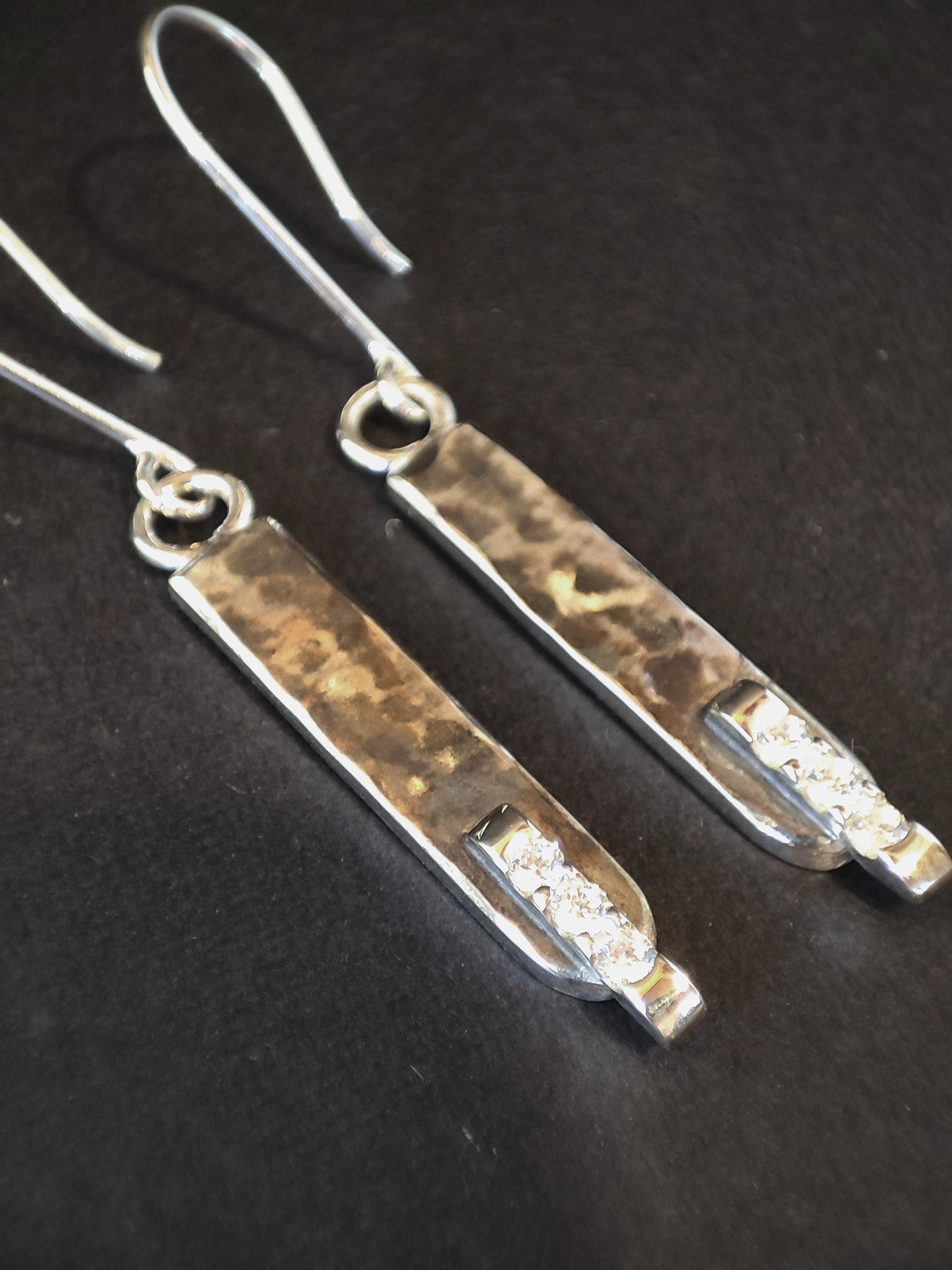 Sterling Silver Pulse Drop Earrings