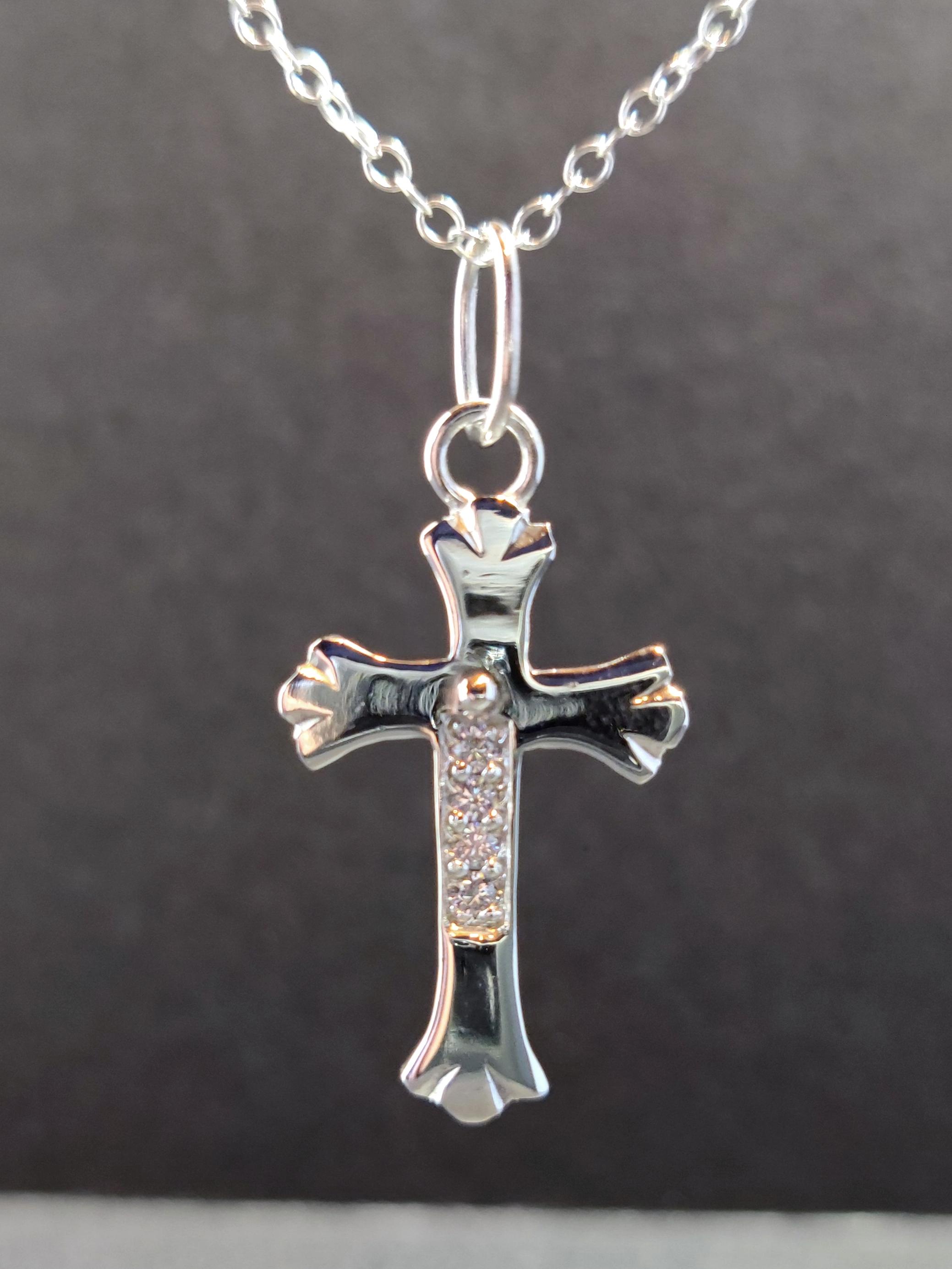 Sterling Silver Pavé Set Cross