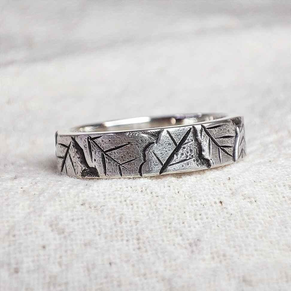 Hand Engraved Oak Leaf Ring, with single Acorn, handmade with recycled ...