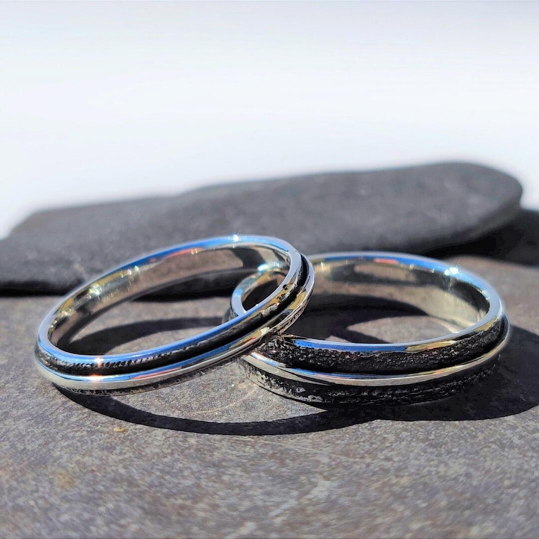 Reticulated Sterling Silver Weddings Bands, available as a set, or ...