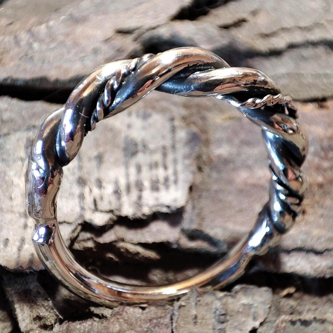 Sterling Silver Twisted Viking Ring