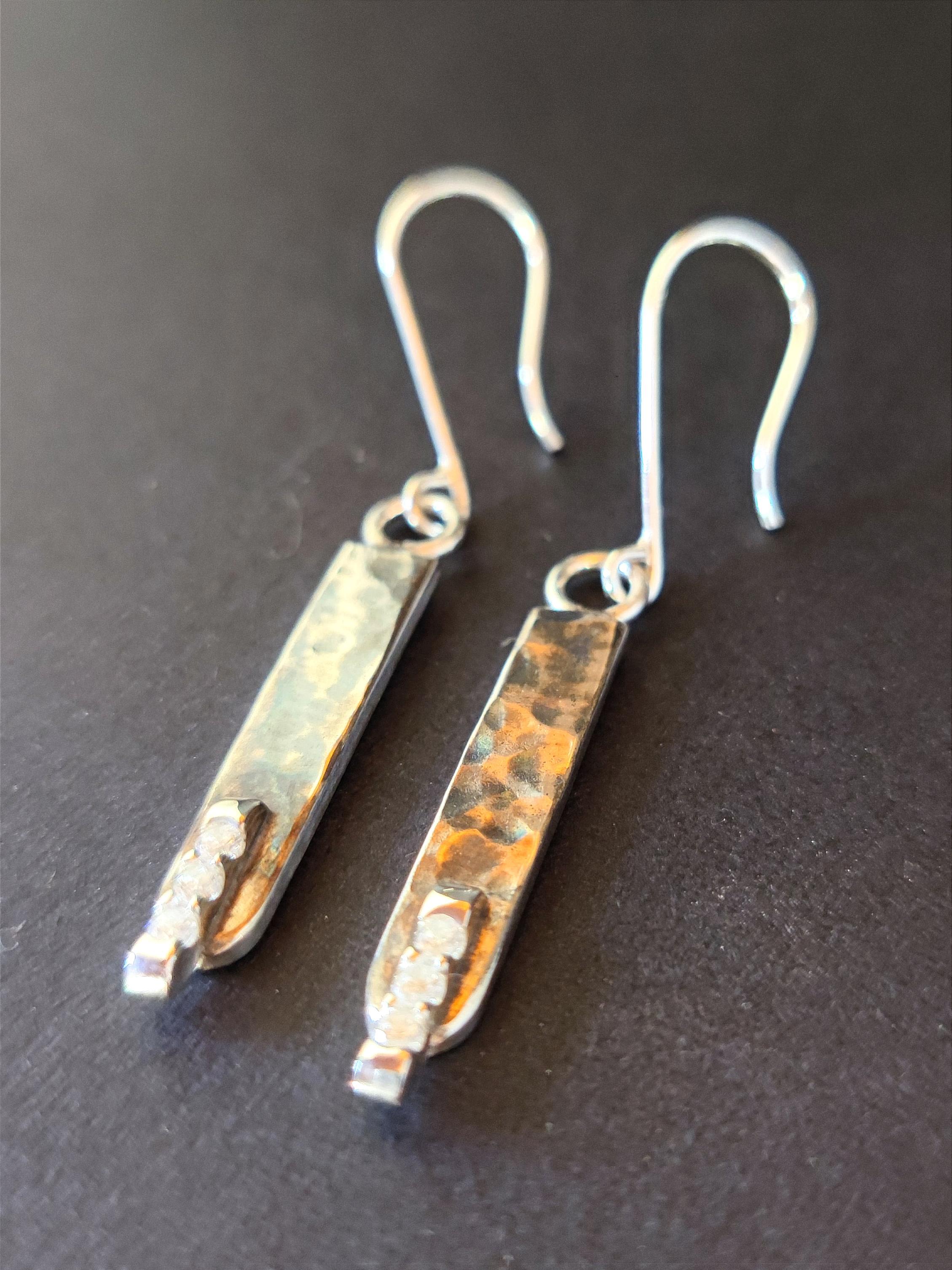 Sterling Silver Pulse Drop Earrings