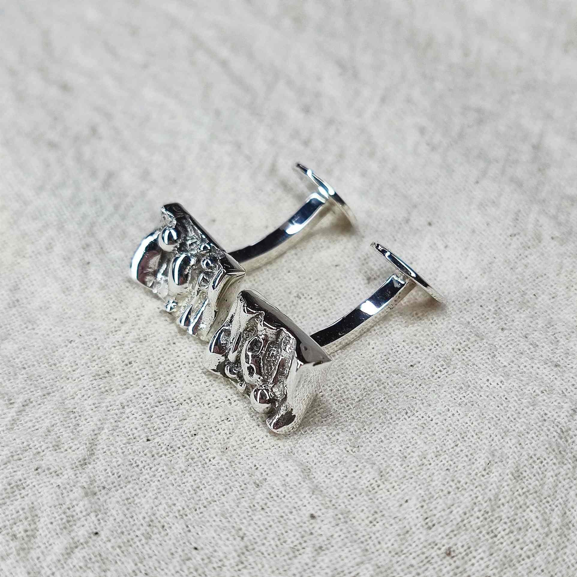 Recycled Sterling Silver Molten Cufflinks, handmade in Scotland