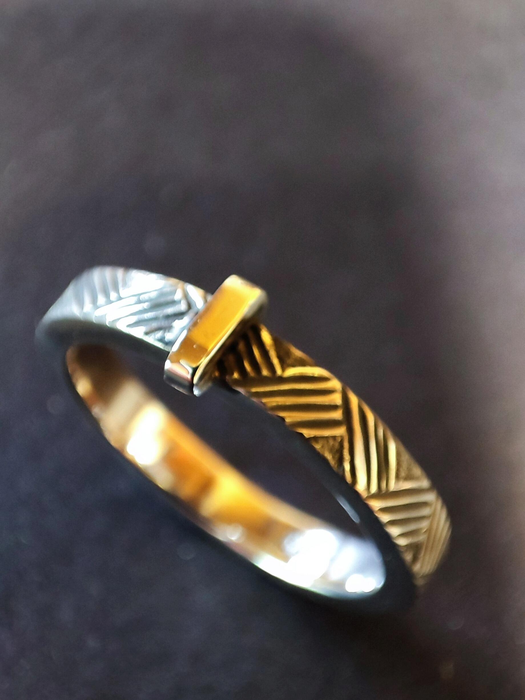 Narrow Band Plaid Texture Sterling Silver Outlander Inspired Ring ...