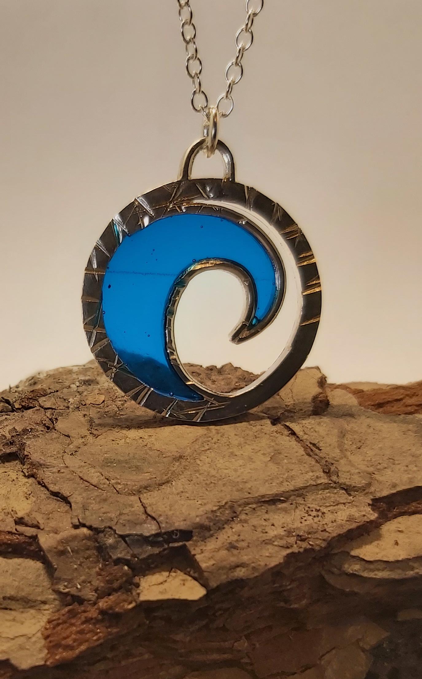 Sterling Silver Wave Pendant