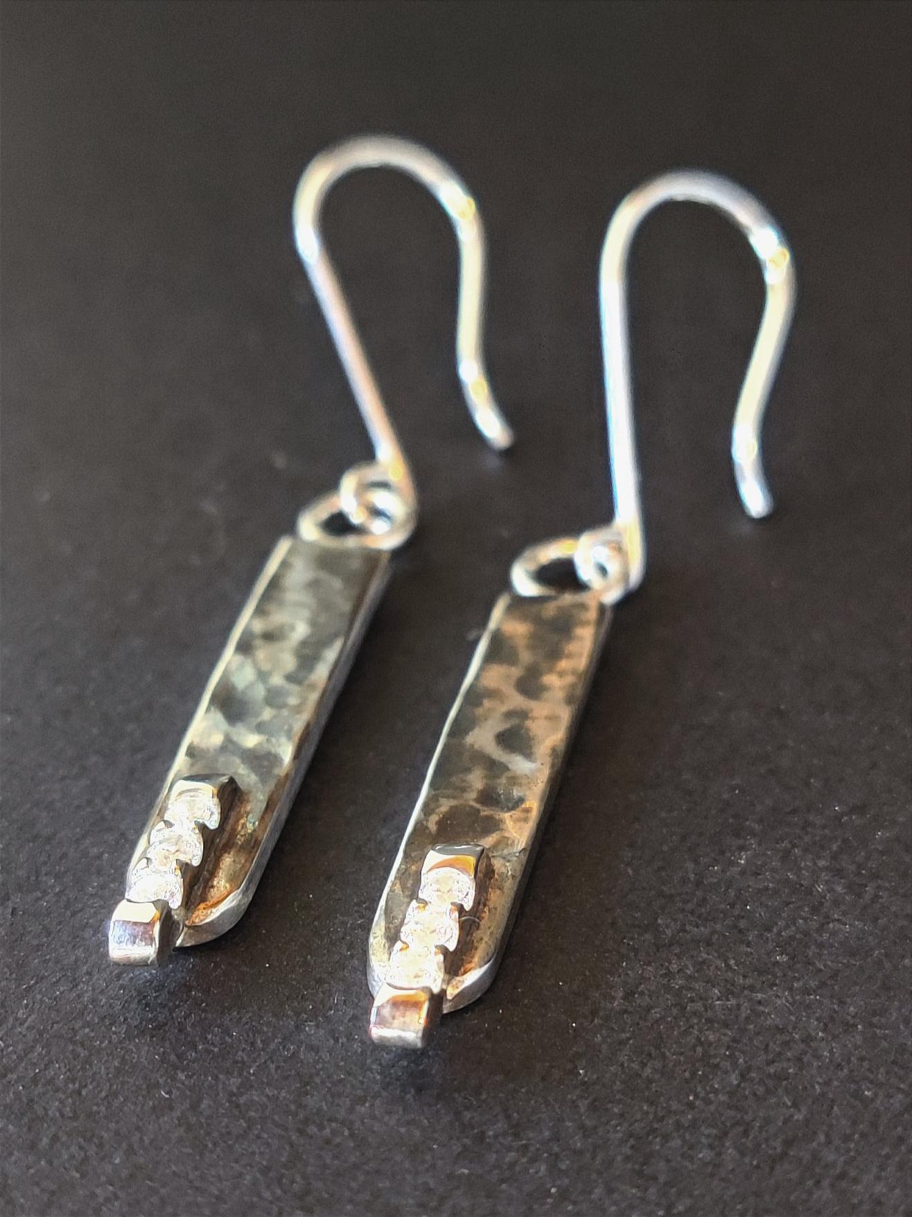 Sterling Silver Pulse Drop Earrings