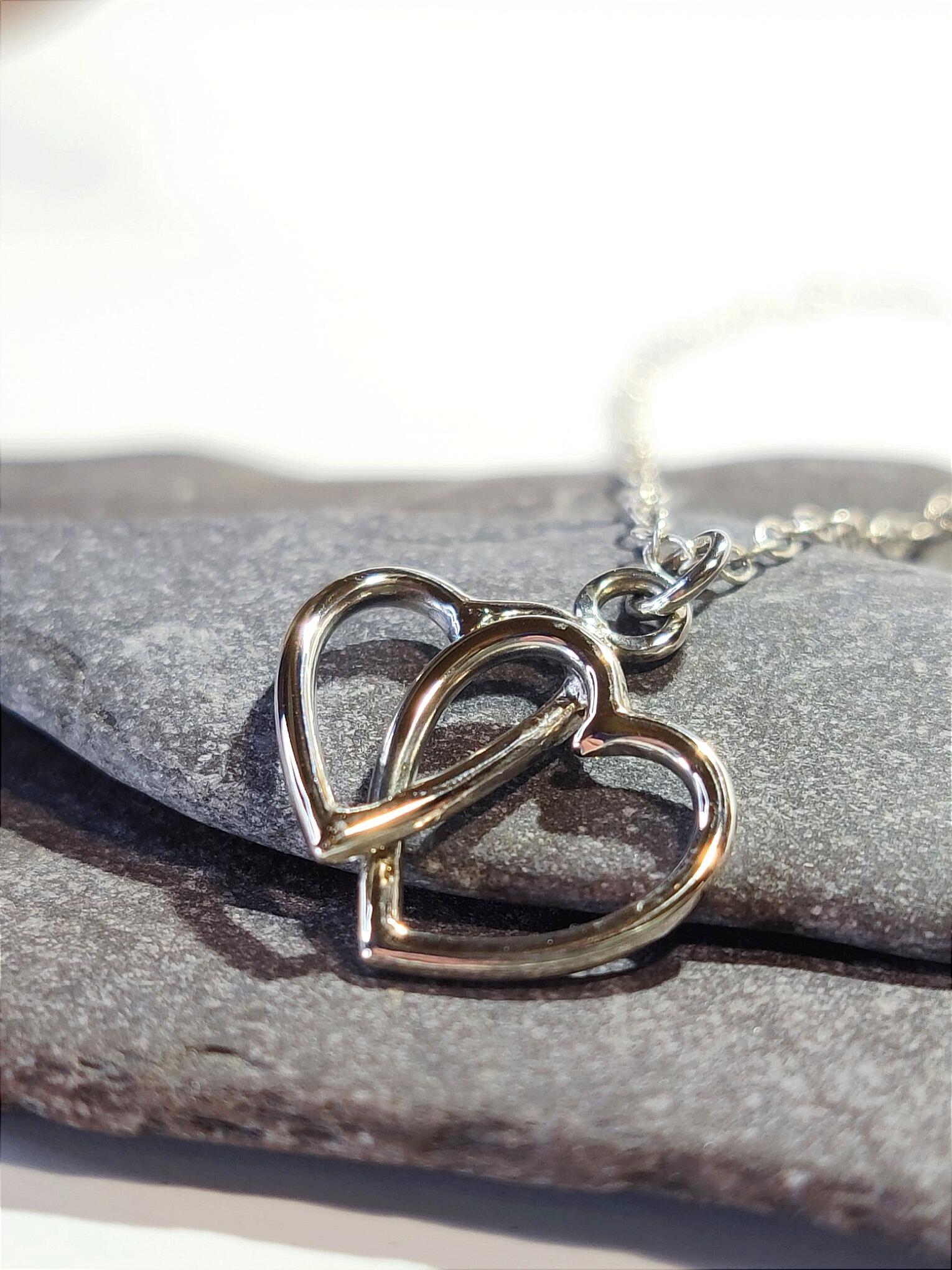 Sterling Silver Double Heart Pendant