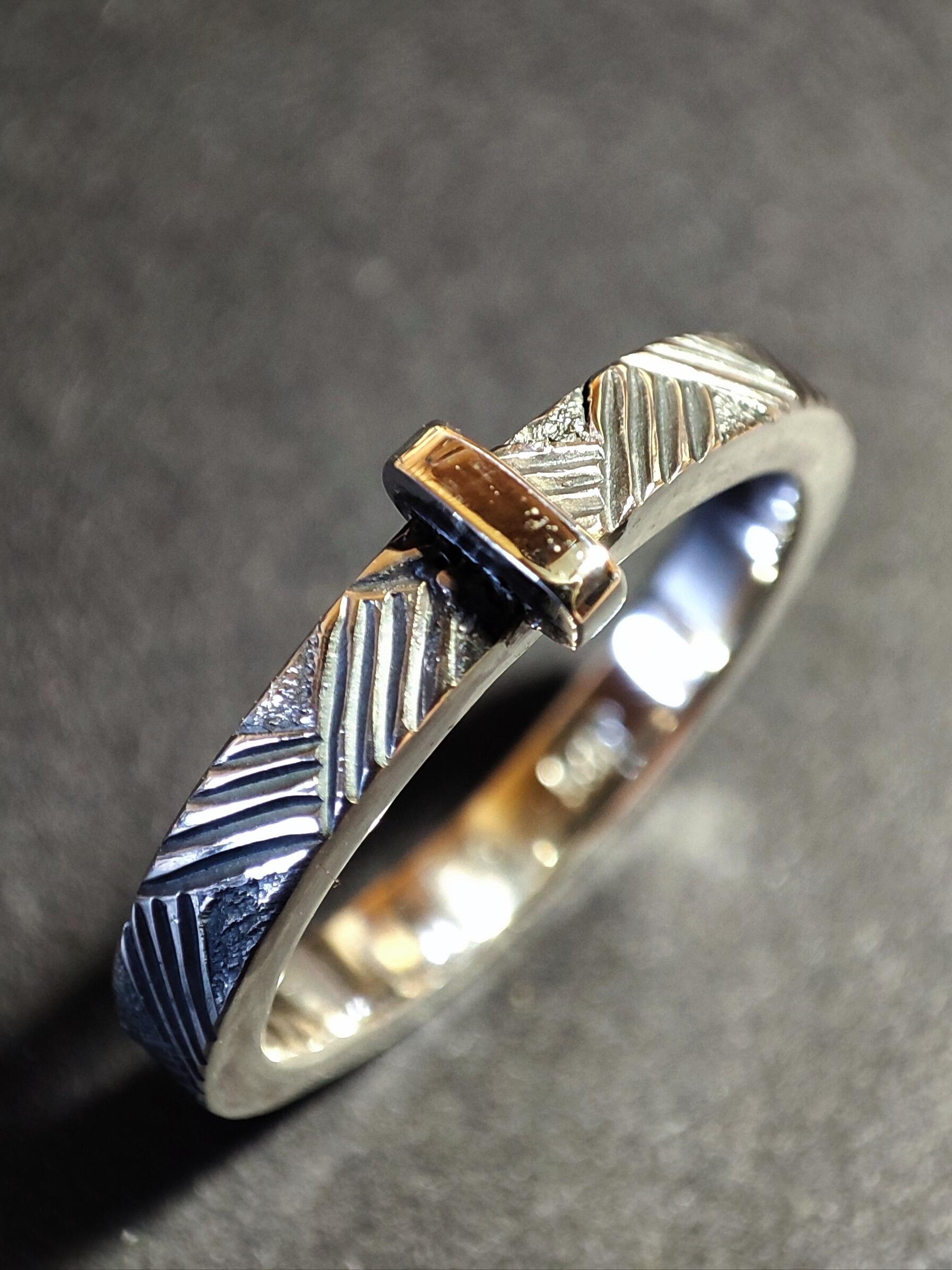 Narrow Band Plaid Texture Sterling Silver Outlander Inspired Ring ...