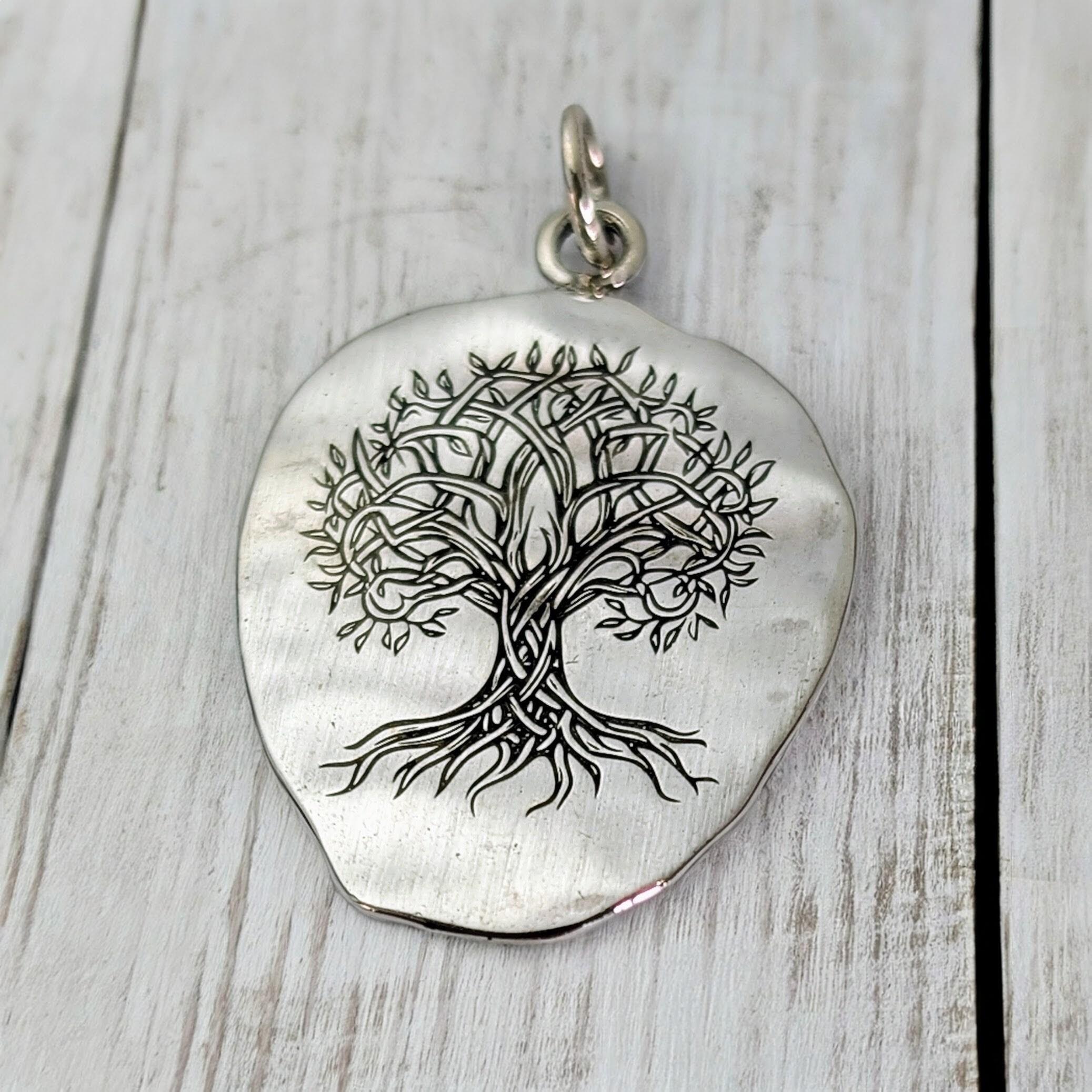 Hand Engraved Tree of Life Pendant, handmade in Scotland