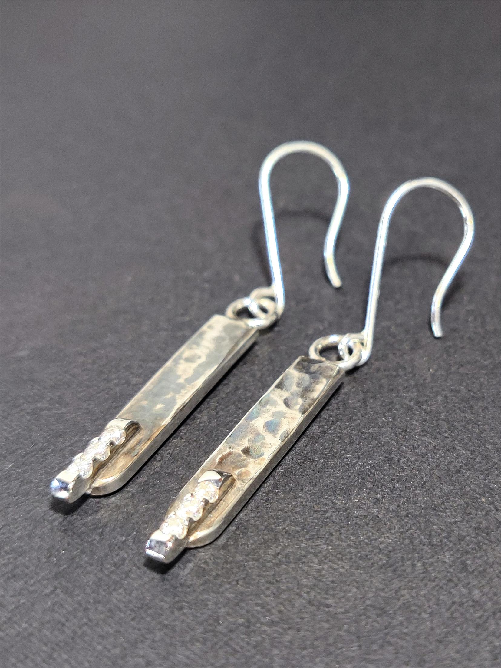 Sterling Silver Pulse Drop Earrings