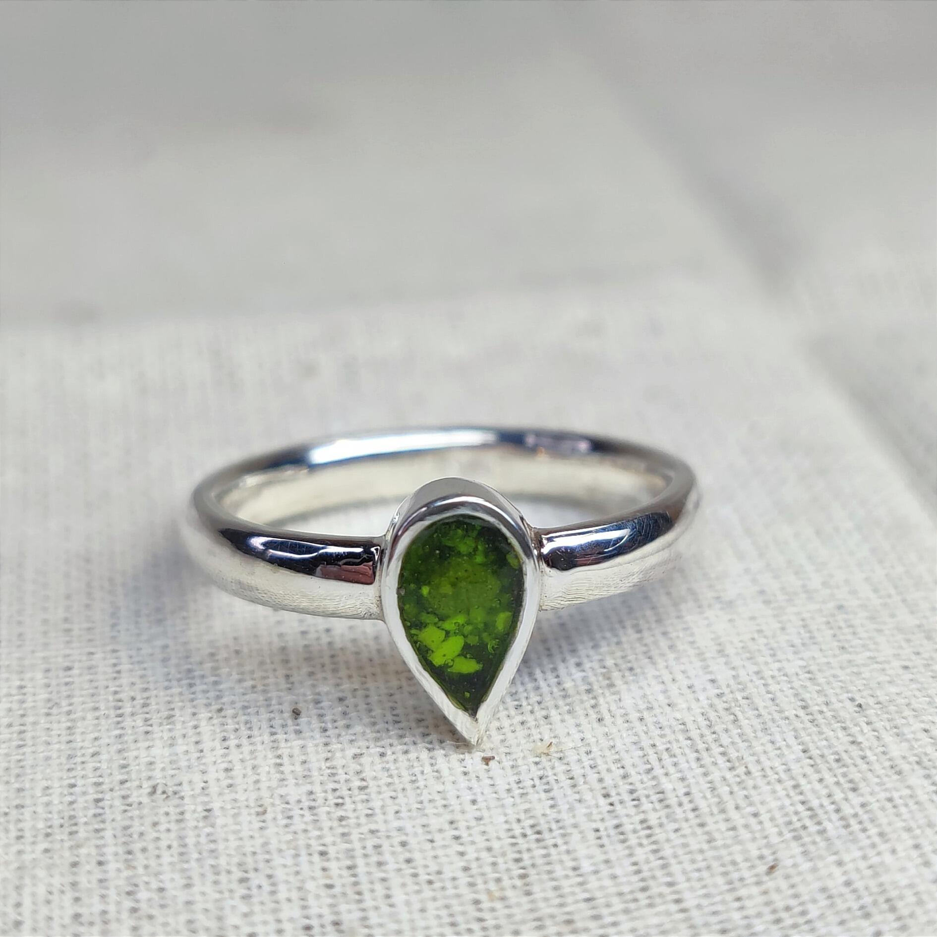 Sterling Silver Memorial Teardrop Ring