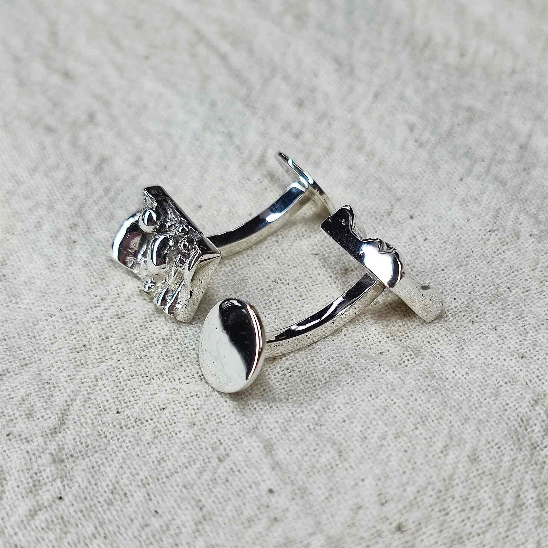 Recycled Sterling Silver Molten Cufflinks, handmade in Scotland