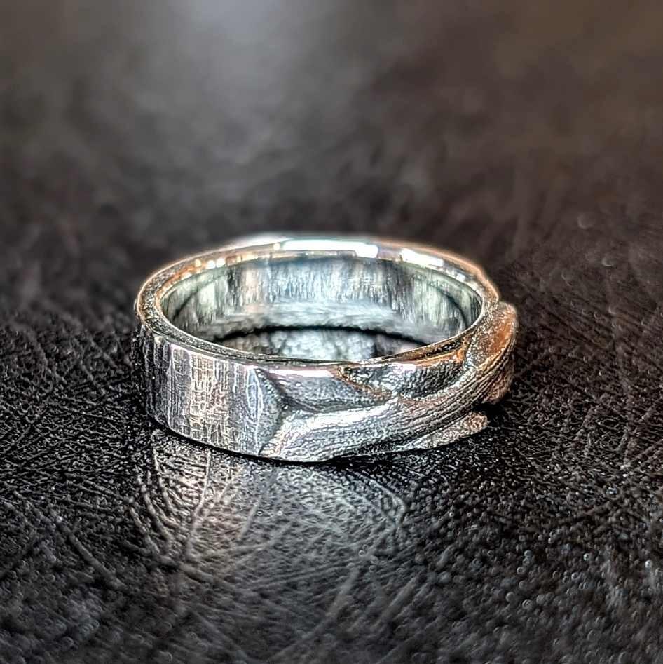 Roots textured Ring, handmade with recycled sterling silver