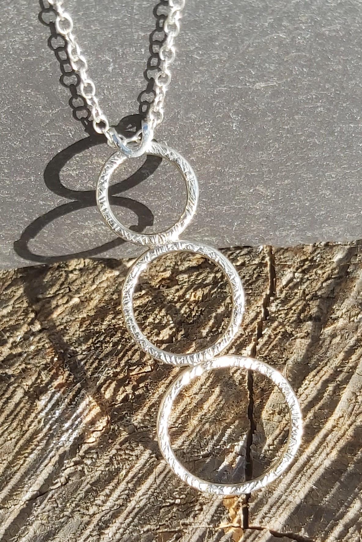 Sterling Silver Pendant, Starry Night Over the Hills