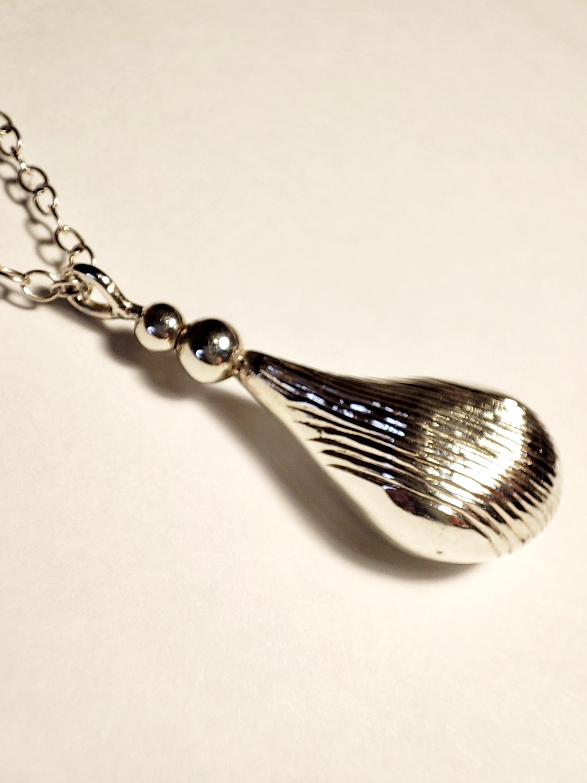 Water Droplet Pendant, Heavy Sterling Silver Pendant, hand engraved ...
