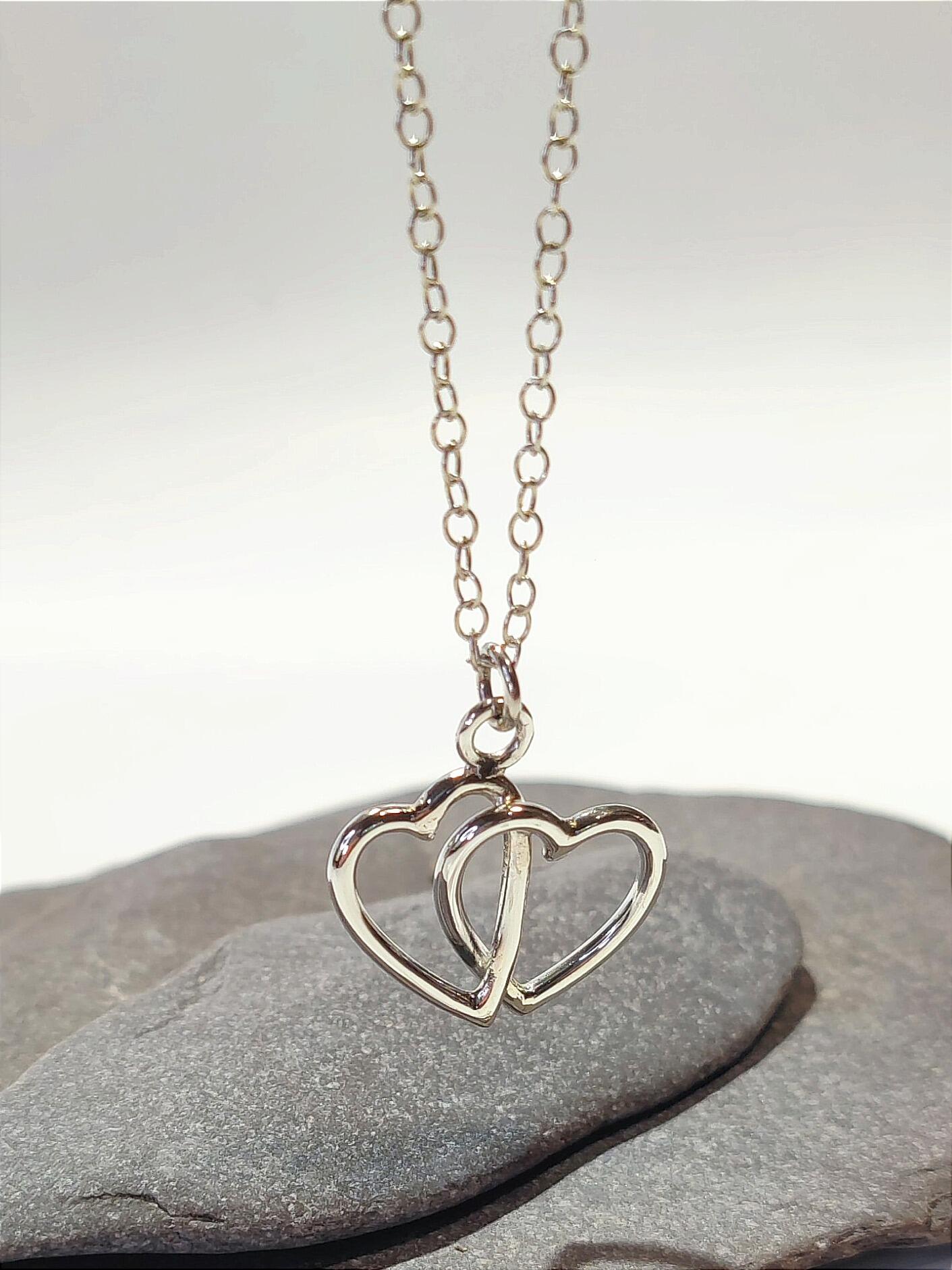 Sterling Silver Double Heart Pendant