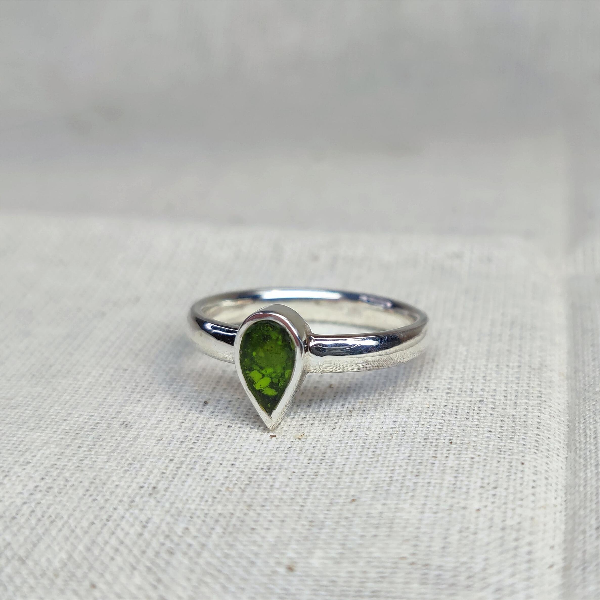 Sterling Silver Memorial Teardrop Ring