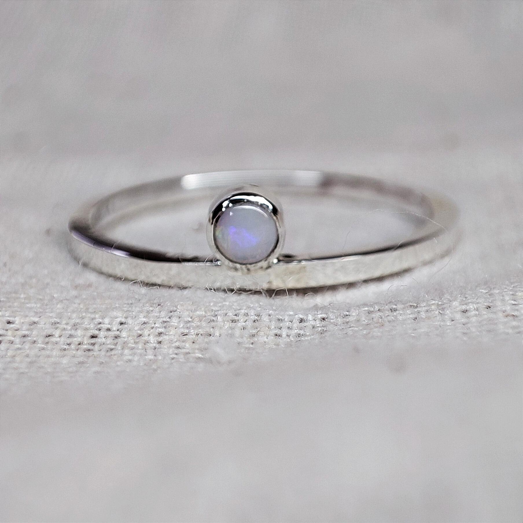 Sterling Silver Opal Stacking Ring