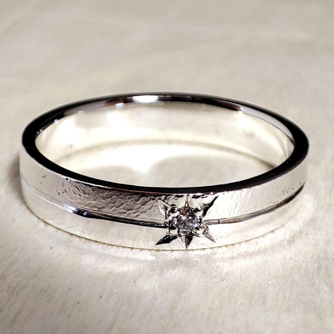 Recycled Sterling Silver Hand Engraved Bright Cut Spiral Ring with 7mm ...