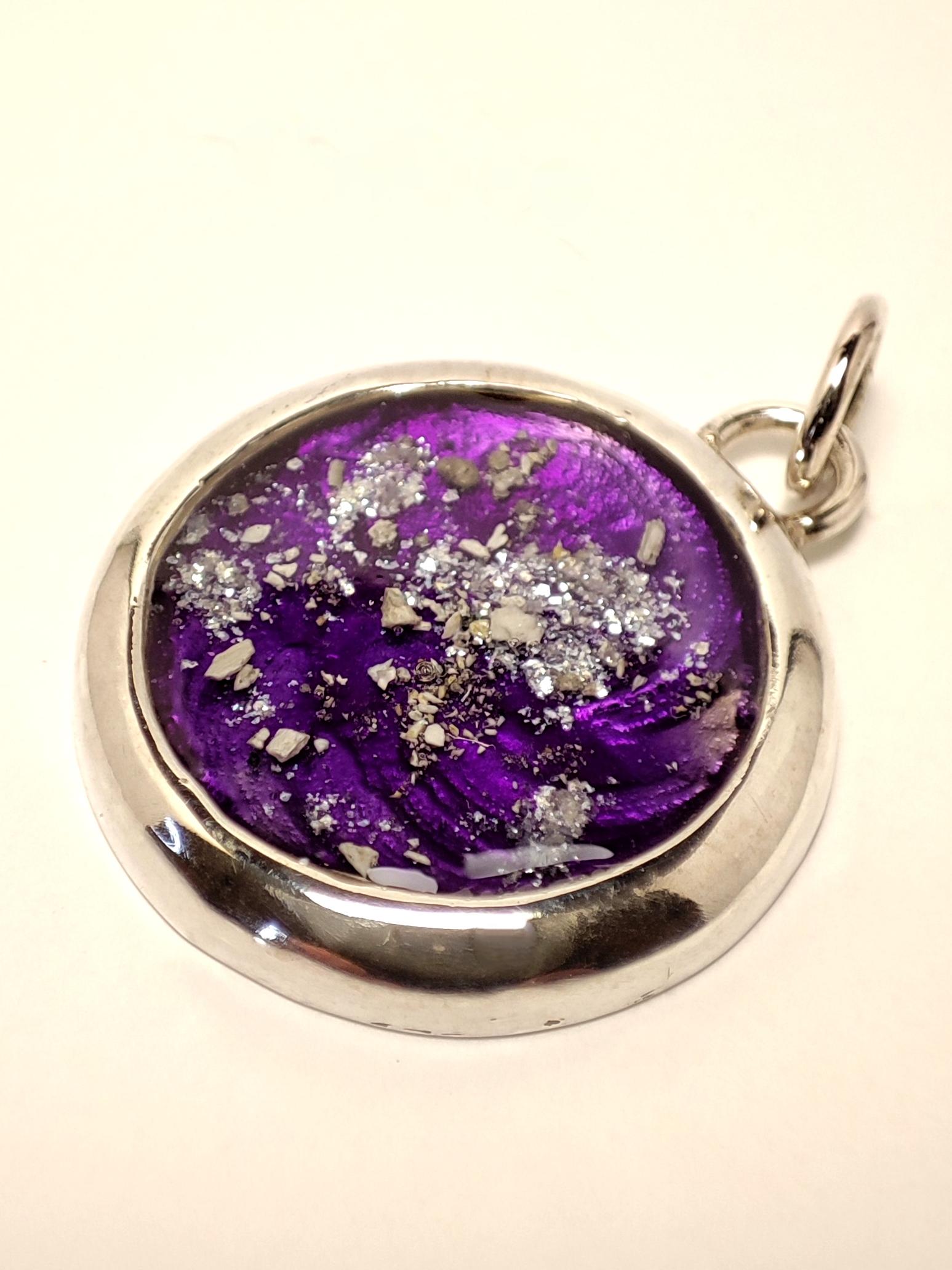 Sterling Silver Circular Memorial Pendant