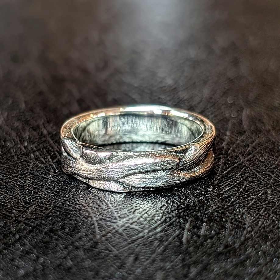 Roots textured Ring, handmade with recycled sterling silver