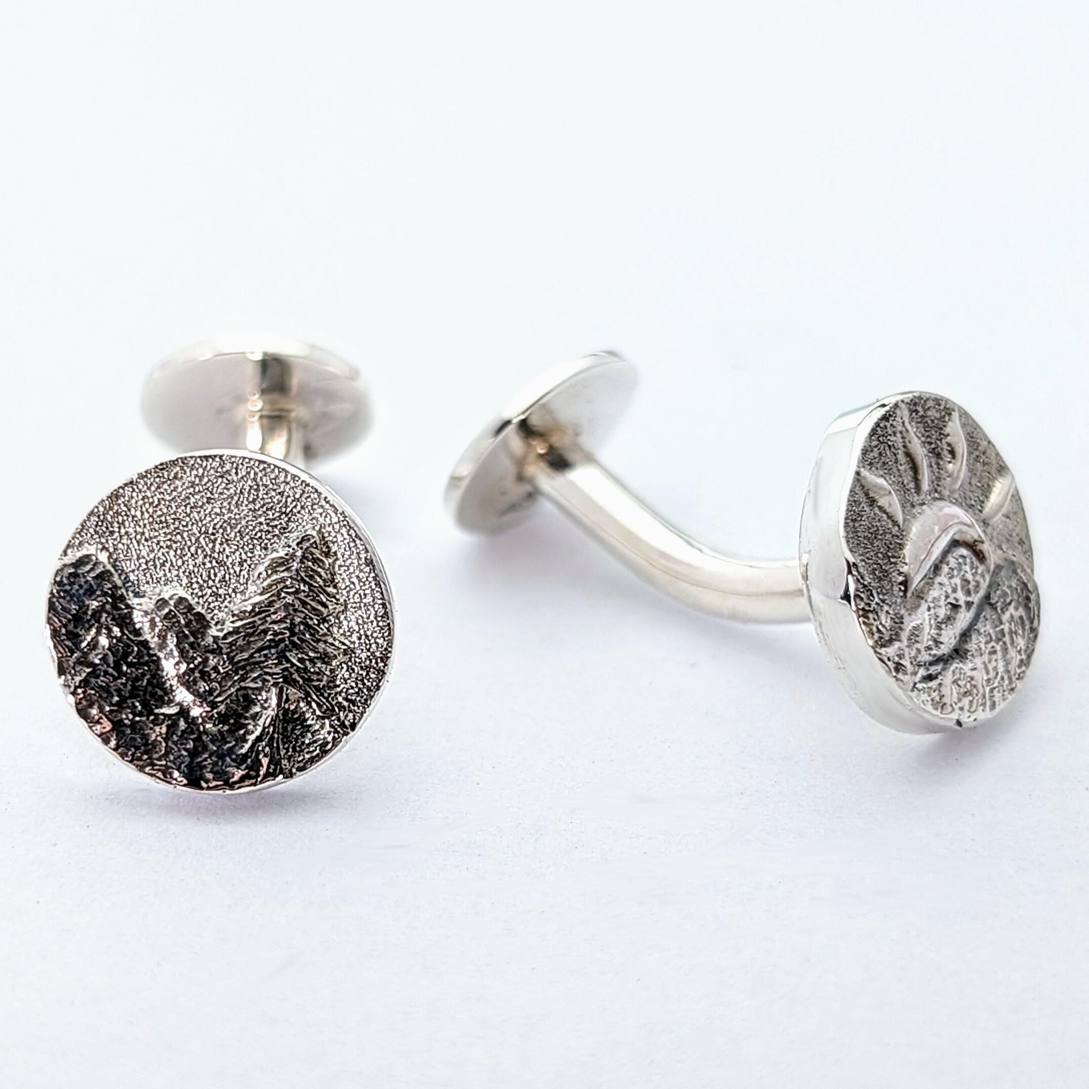 Handmade Recycled Sterling Silver Cufflinks with Engraved Scottish ...