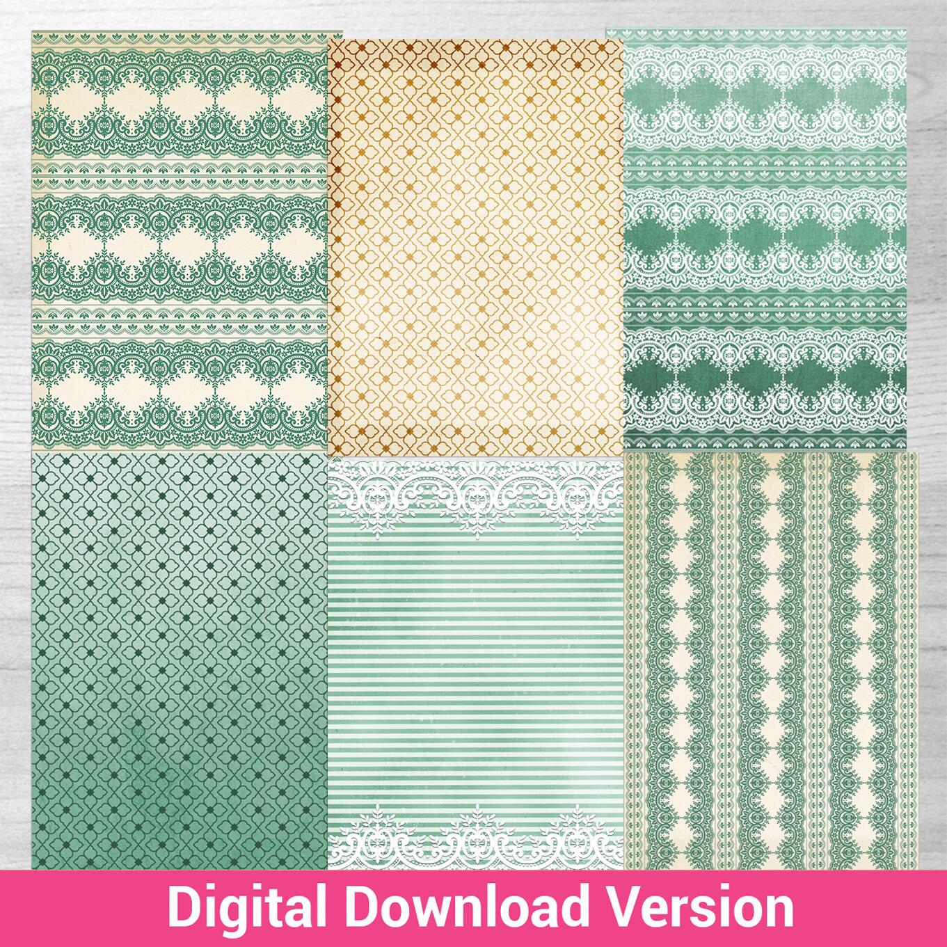 Vintage Flower Paper Pack Digital Download